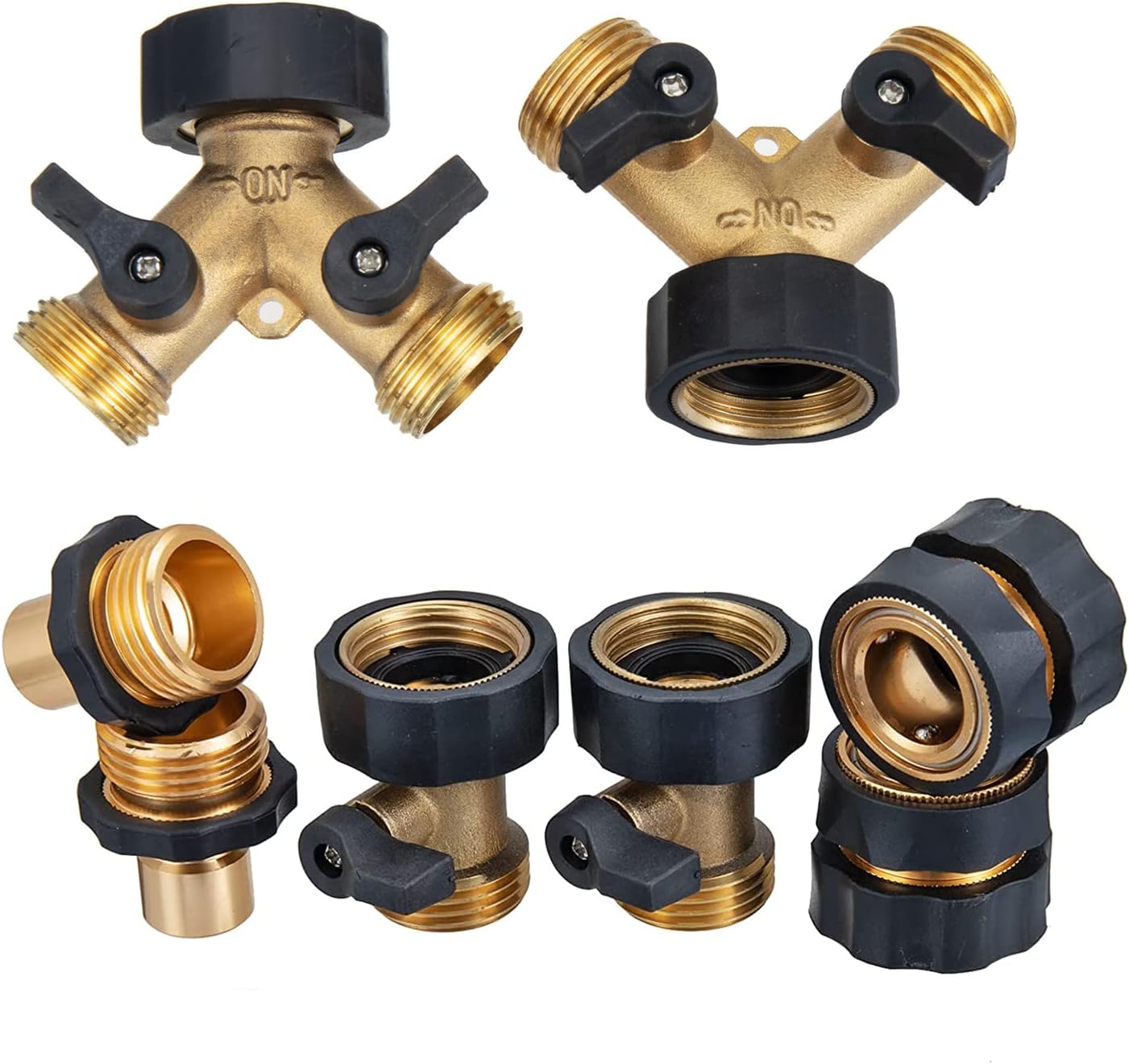 Amazon.com: Heavy Duty 2 Way Garden Hose Splitter with Shut Off Valve ...