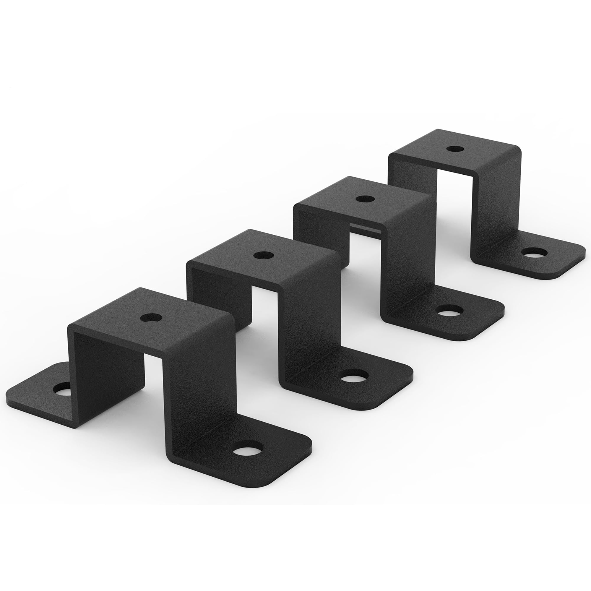 Wdwlbsm 4Pcs Square Pipe Clamp, Black Strap Post Ties Brackets, U ...