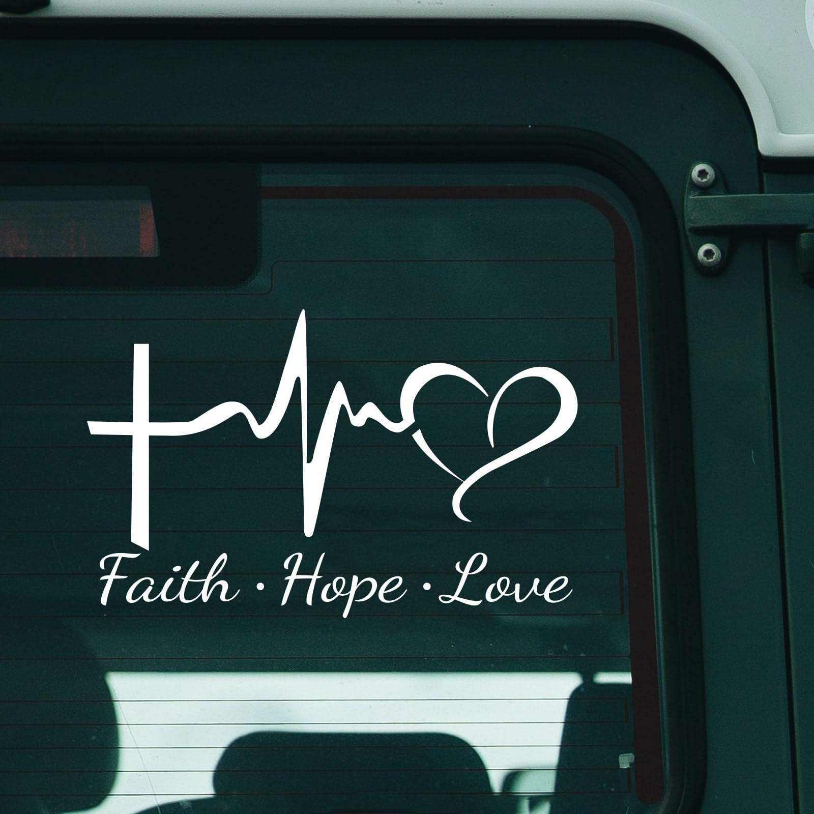 Amazon.com - Faith Hope Love Heartbeat Decal Vinyl Sticker Auto Car ...
