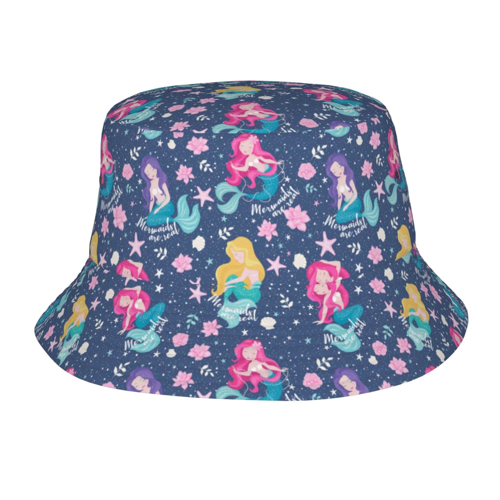 Snapklik.com : Mermaid Dark Blue Bucket Hats For Women Summer Sun Beach ...