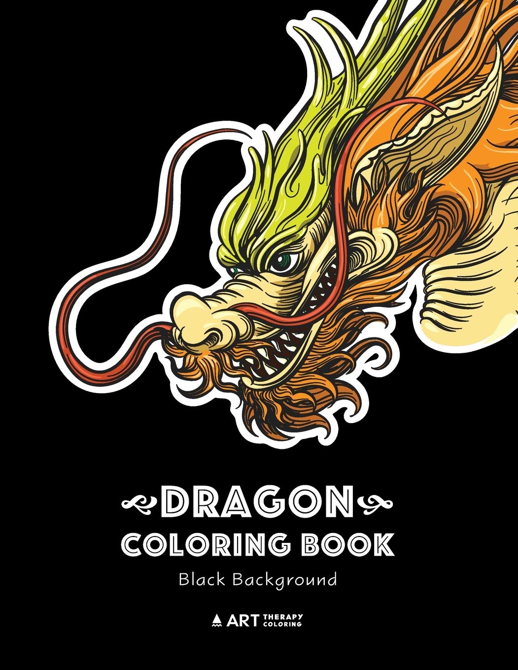 Amazon.com: Dragon Coloring Book: Black Background: Midnight Edition ...
