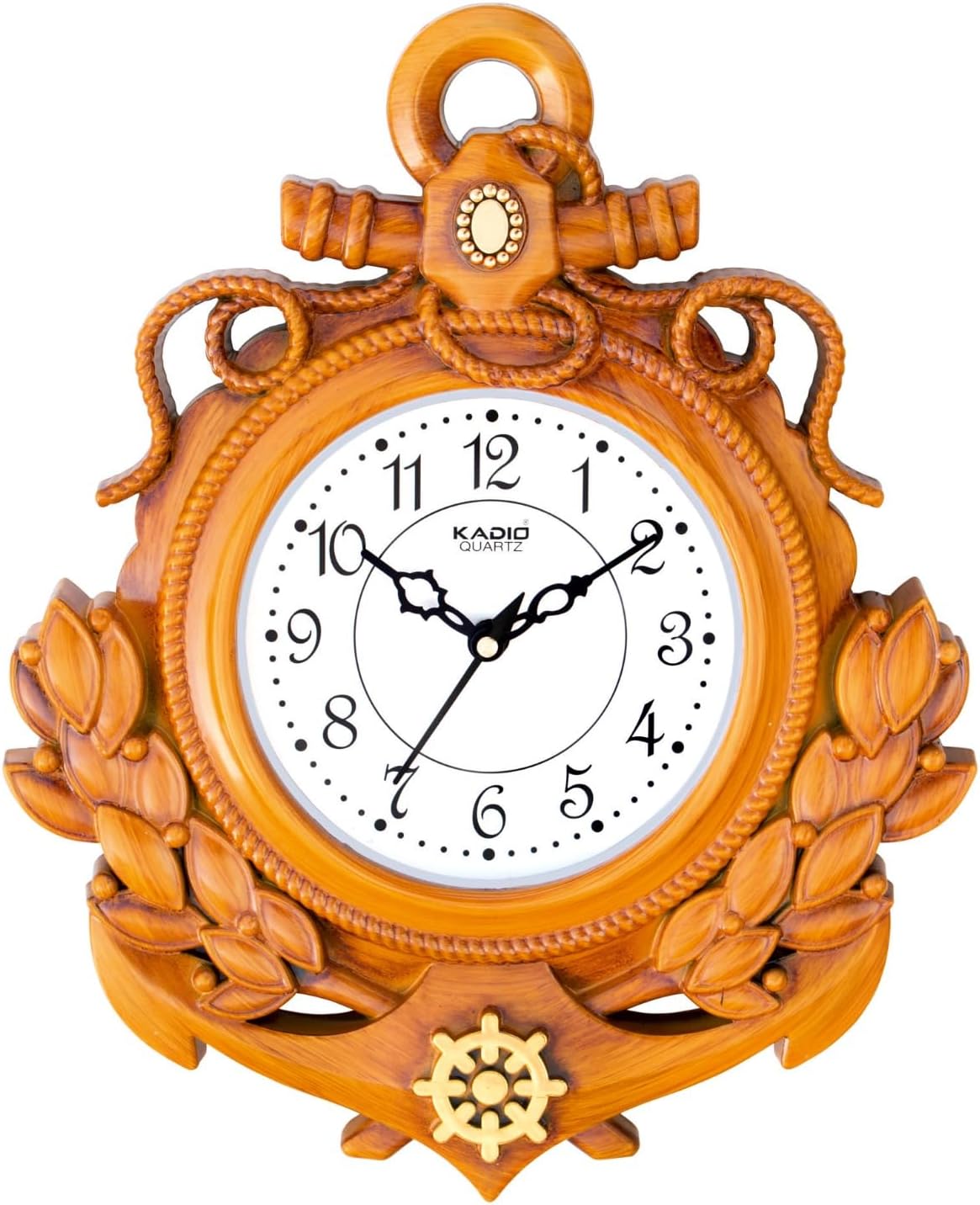 Buy Kadio Analog 33 cm X 24 cm Wall Clock (Gold, with Glass, Standard ...