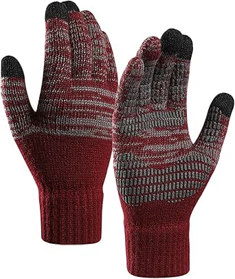 Amazon.com: UNIROSE Gloves for Women And Men Knitted Thermal Touch ...