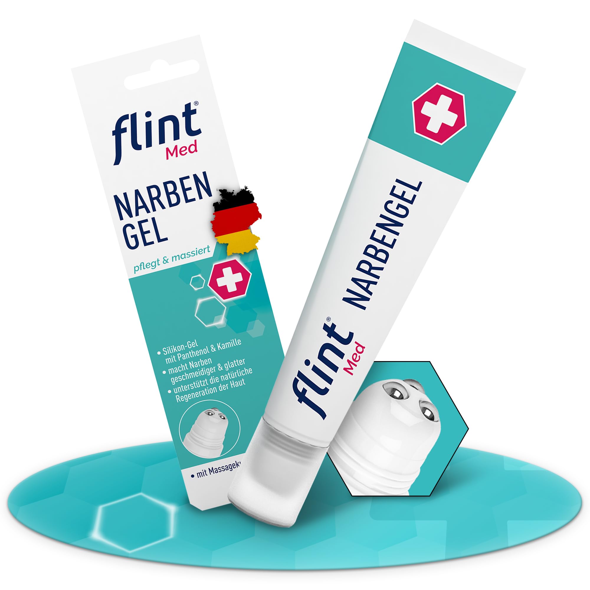 flint Med Narbengel – Narbensalbe mit integriertem Narbenoller, macht ...