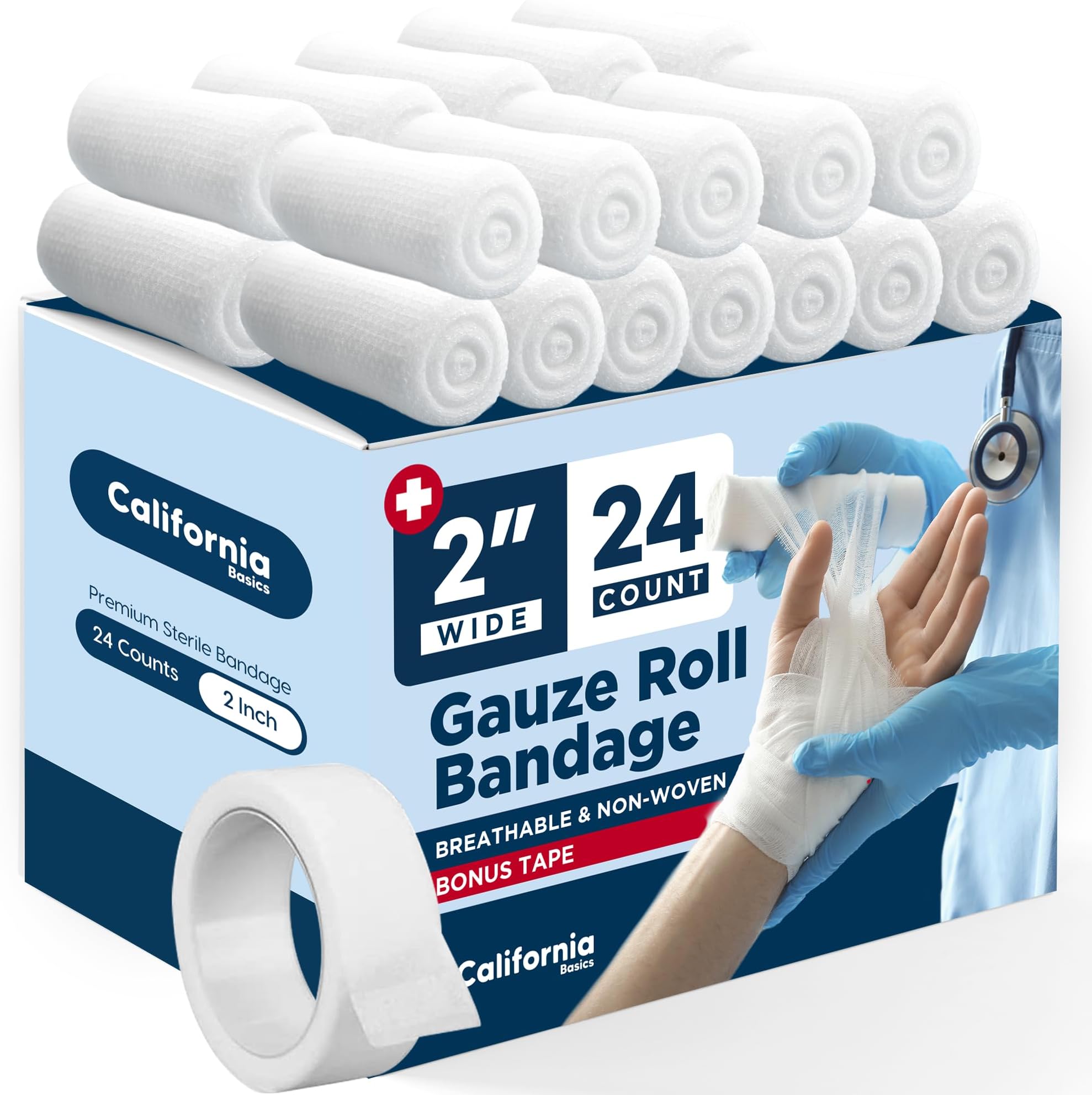 Amazon.com: Timgle 108 Pack Stretch Gauze Bandages Rolls Set 2 in x 4.1 ...