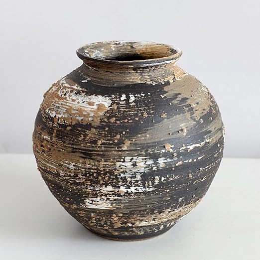 Amazon.com: Handcrafted Ceramic Rustic Vase – Distressed Farmhouse ...