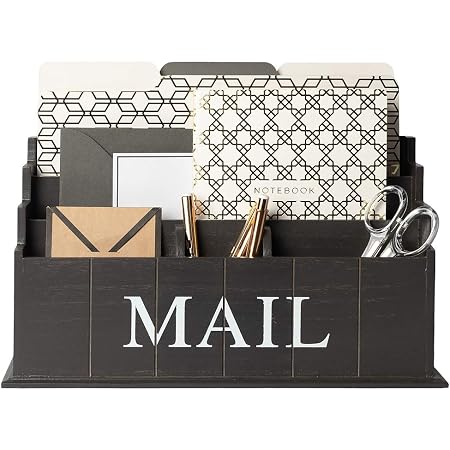 Amazon.com: Mail Organizer Storage Box for Countertop, Desktop, Home ...