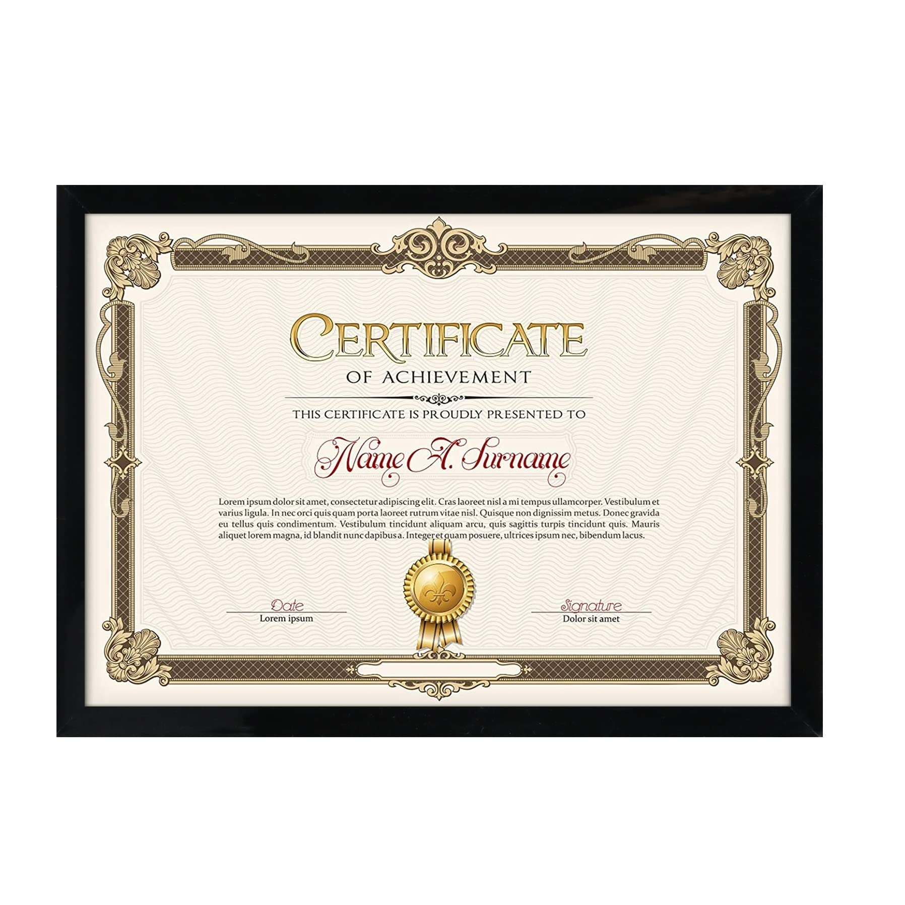 EVERMARKET A4 Without Mats Picture Frames, Black Certificate Diploma ...