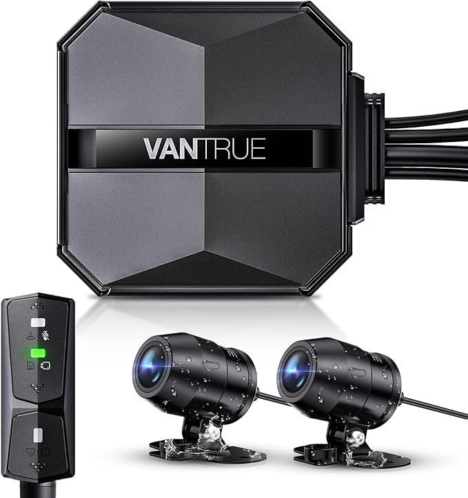 Vantrue F1 Motorcycle Dash Cam Front and Rear, 4K+1080P Dual GPS Wi-Fi ...