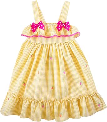 Amazon.com: Good Lad Infant Girls Yellow Seersucker Dress with ...
