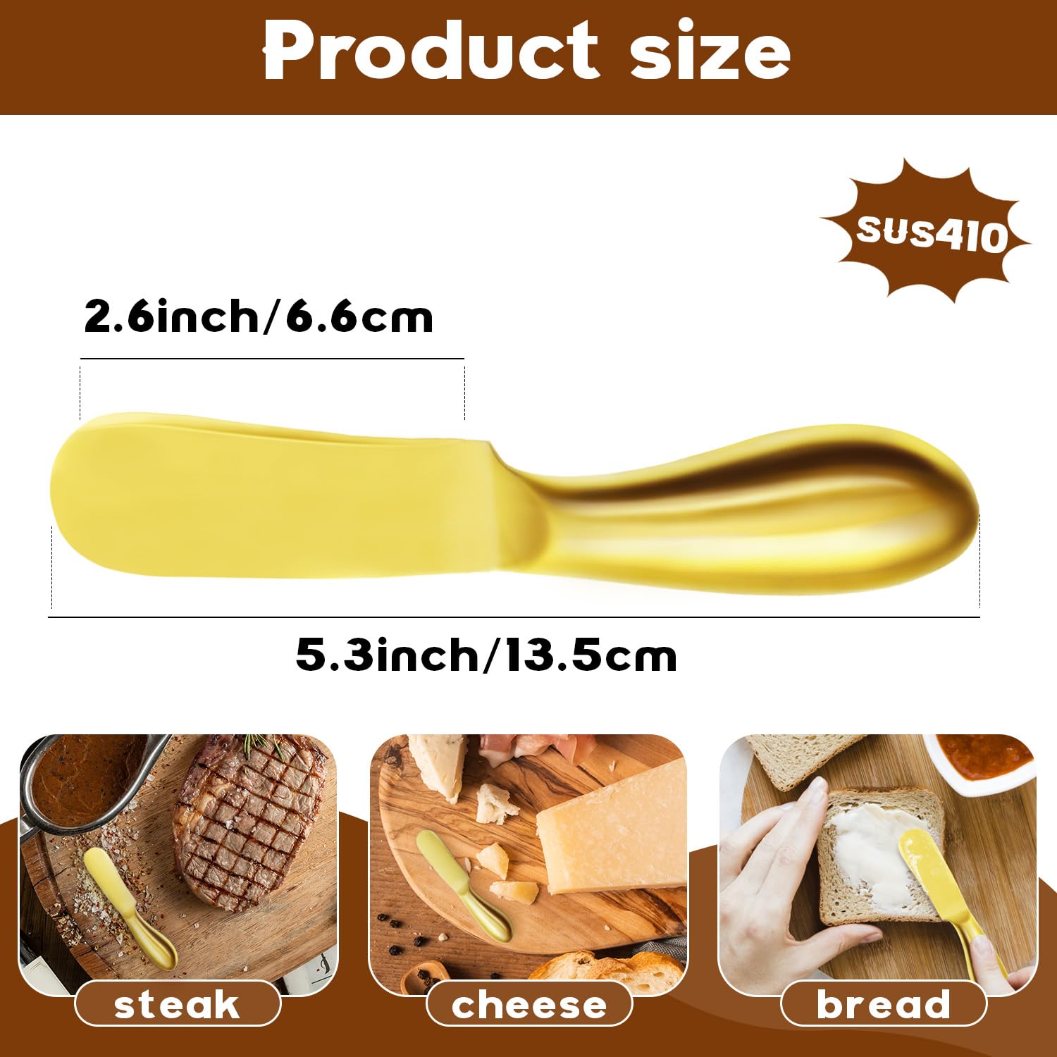 Snapklik.com : Mlurcu Butter Knife Butter Spreader Knife Gold Butter ...