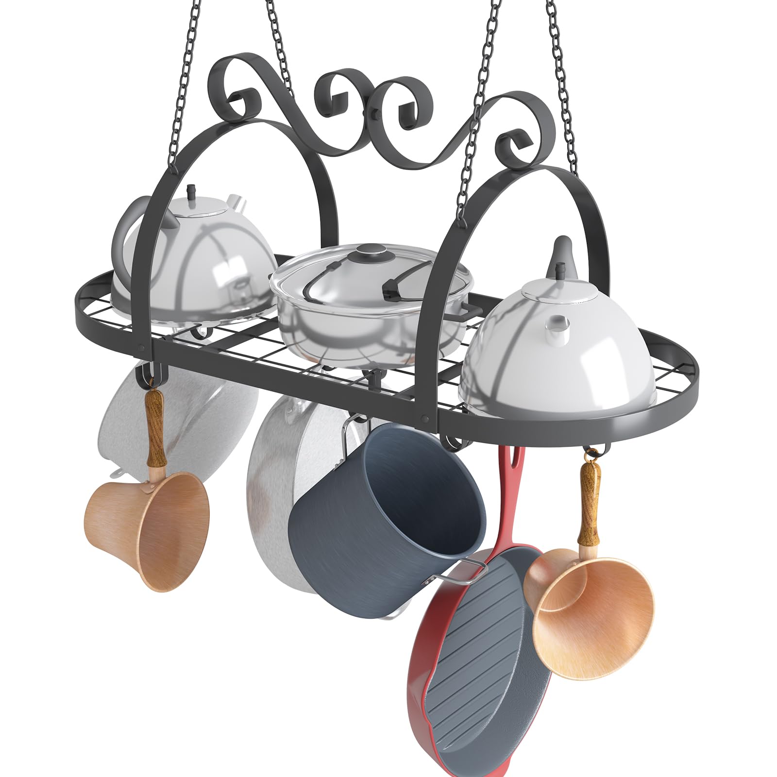 Amazon.com: Ceiling Pot Rack, 33" Pots and Pans Hanging Rack, Heavy ...