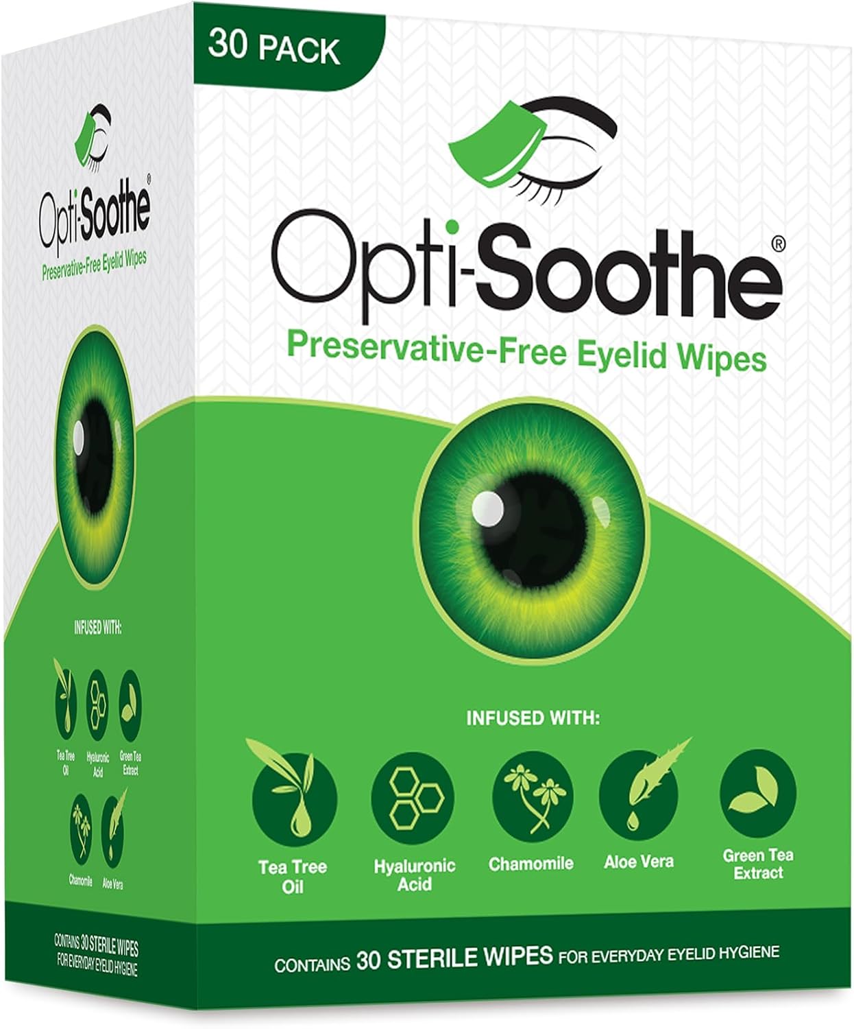 Opti-Soothe Preservative-Free Eyelid Wipes - Moist Towelette For Daily ...