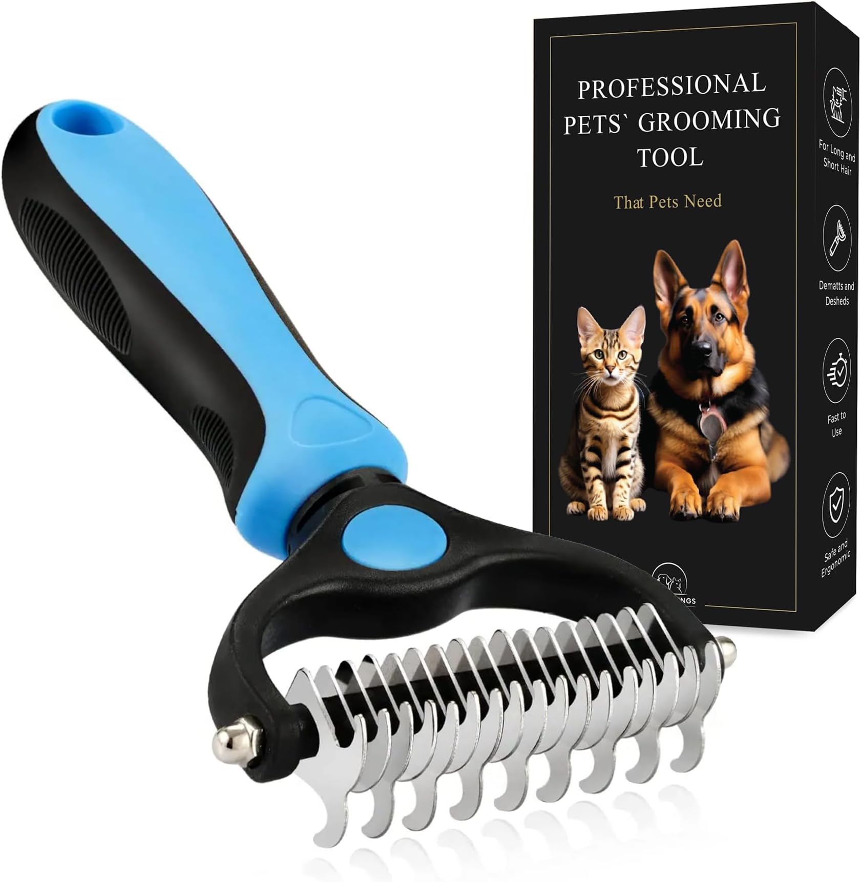Amazon.com: Right Things Dog Brush for Shedding & Dematting – 2-in-1 ...