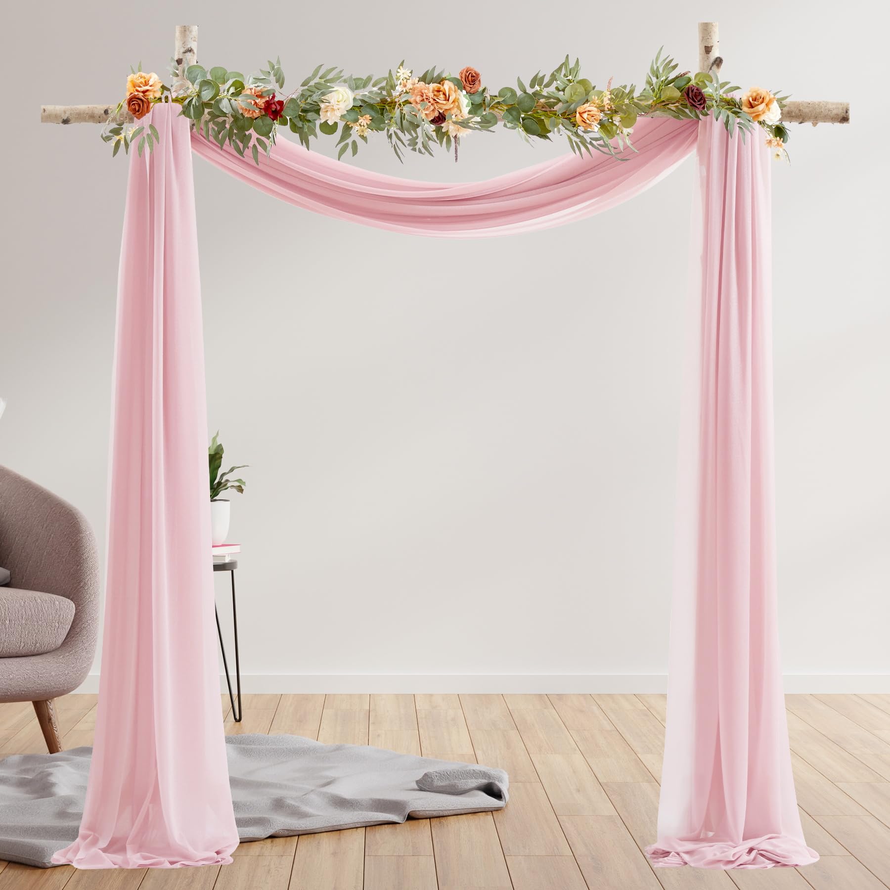 Amazon.com: 30" x 20Ft Wedding Arch Draping Fabric, 1 Panel Dusty Rose ...