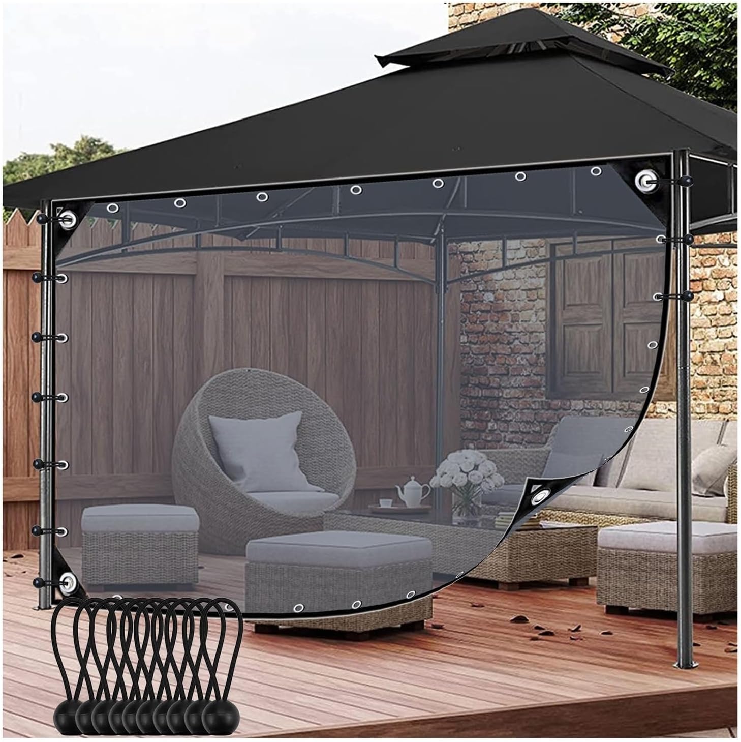Amazon.com: LMyyds Clear Tarp Outdoor Waterproof PVC Grey Tarp with ...