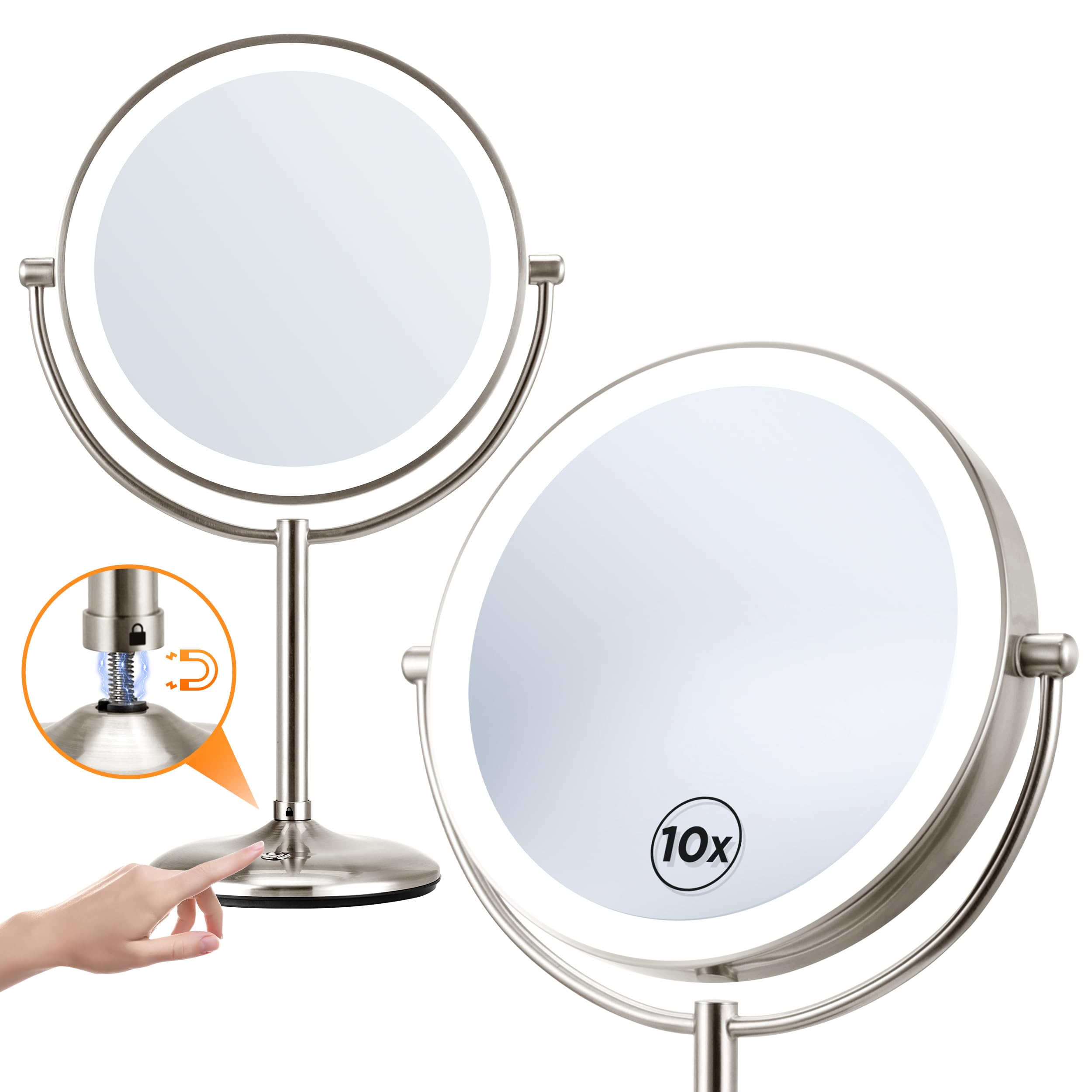 Amazon.com - Lighted Makeup Mirror with Magnification: 1X/10X ...