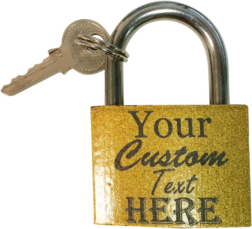 Custom Personalized Brass Keyed Pad Lock 3D Laser Engraved with Your ...