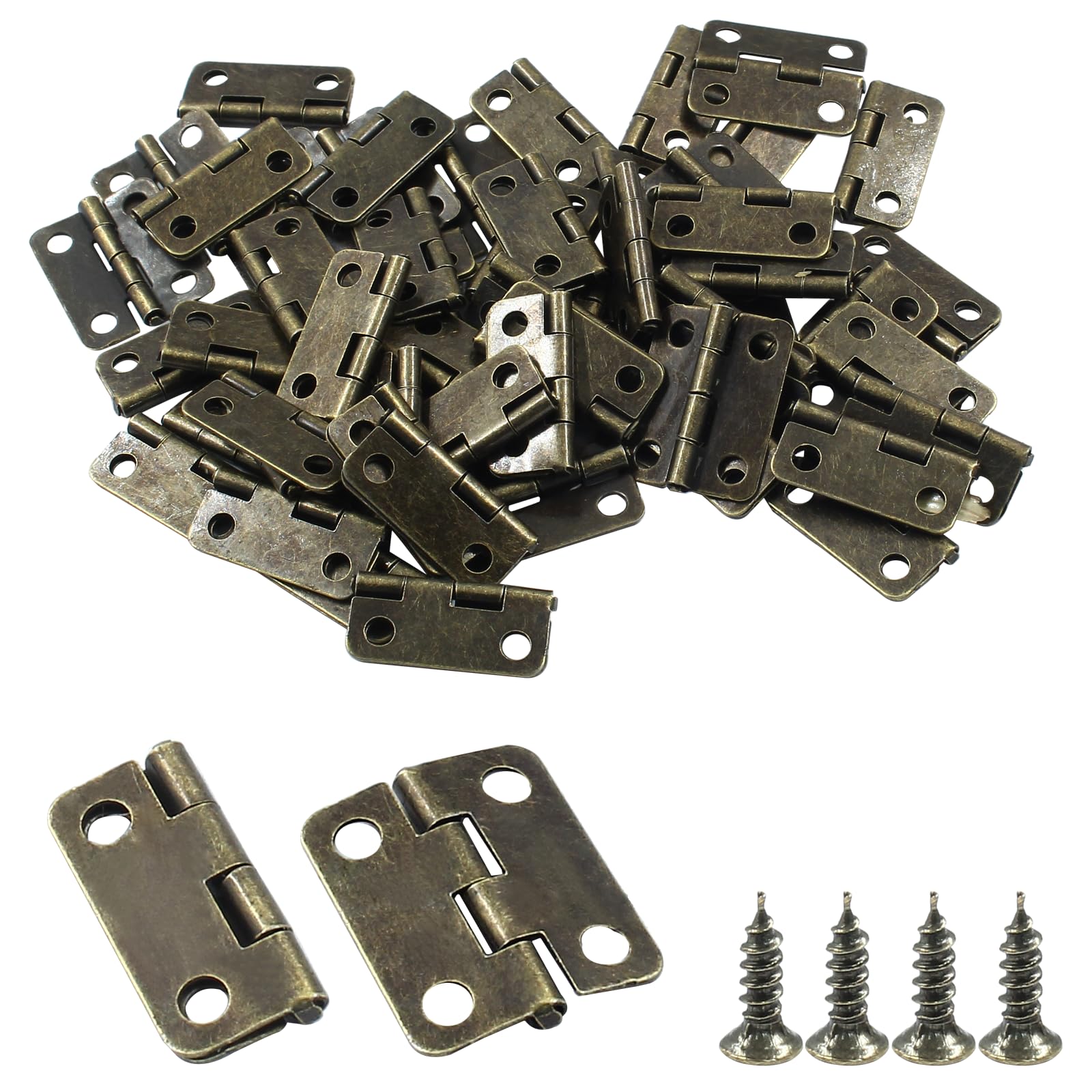 Hordion 60Pcs Mini Hinges Jewelry Box Hinges, Antique Hinges Small ...