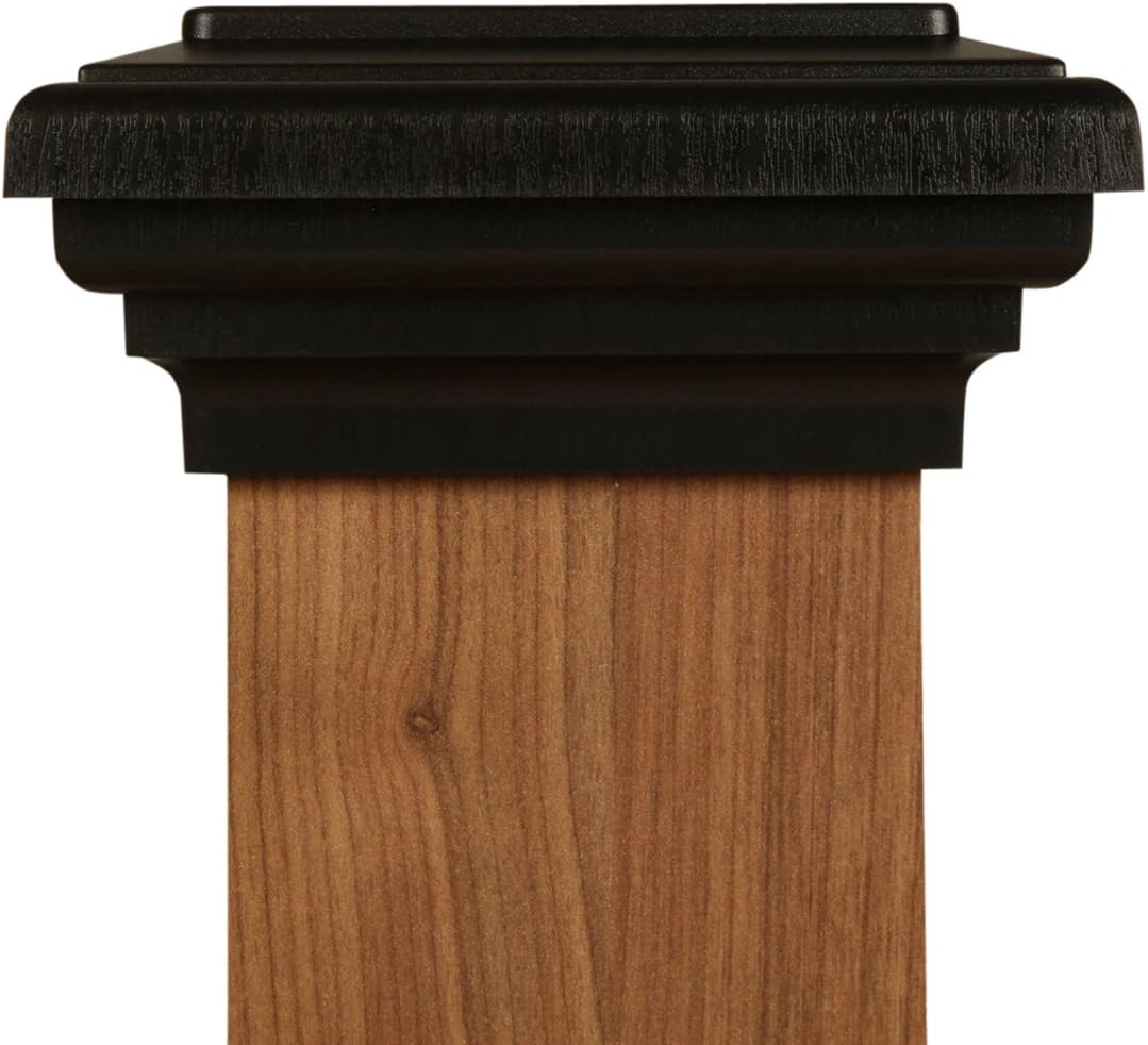 "D" Style Deco Wood Newell Post Cap for Interior Stairs, Fits 3.00 ...