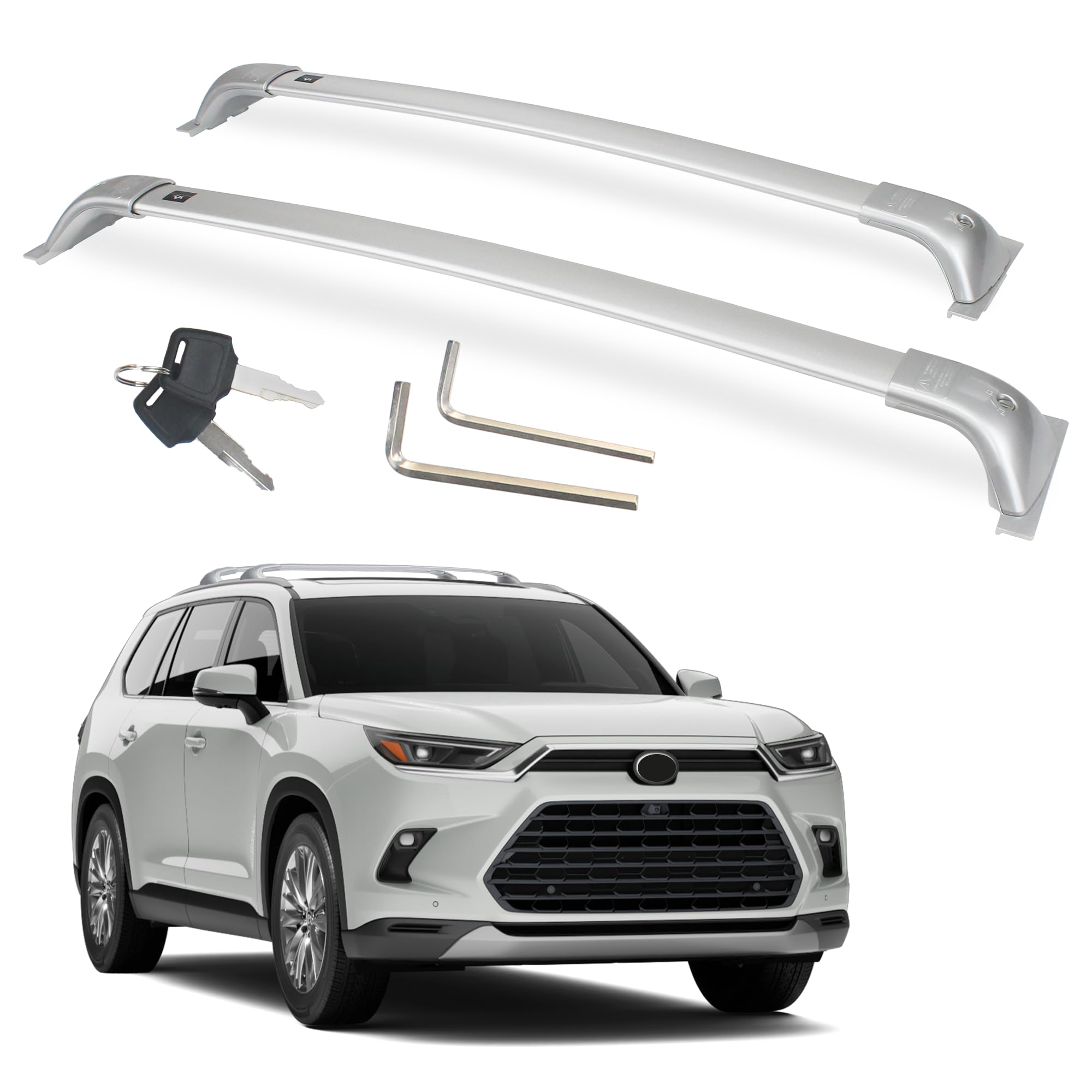 Amazon.com: Autekcomma Heavy Duty Silver Upgraded Roof Rack Crossbar ...