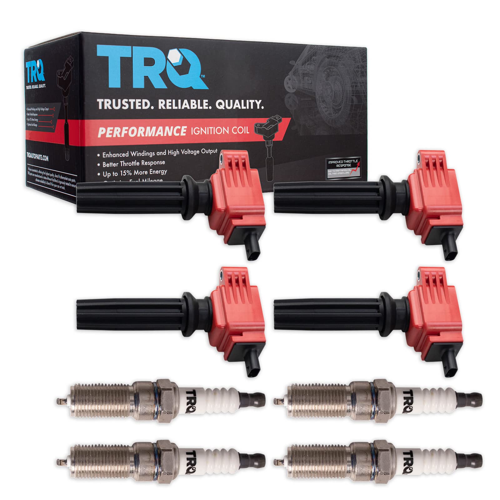 TRQ Performance Ignition Coils & Spark Plugs Kit Fits 12-19 Ford ...
