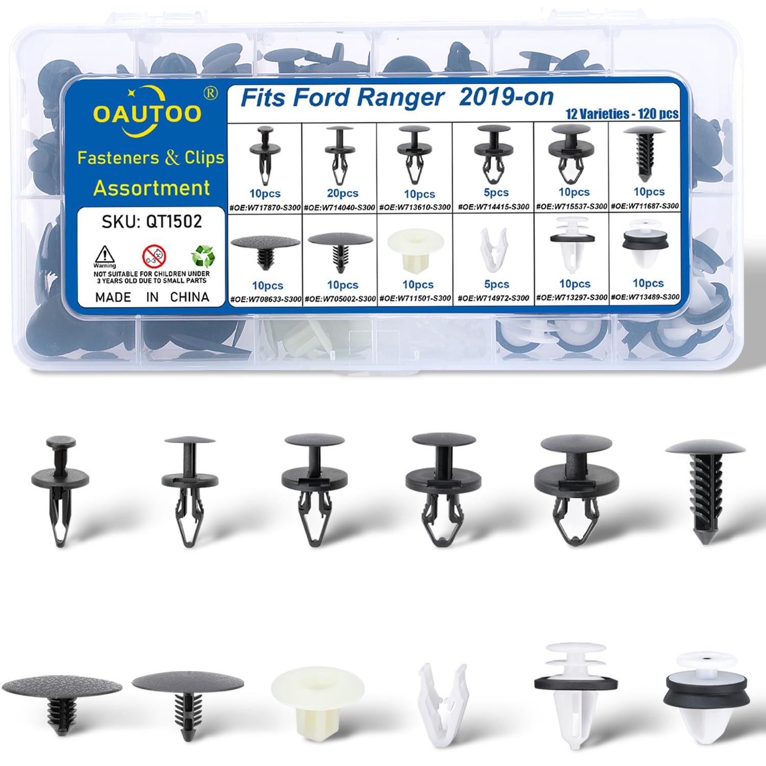 Amazon.com: OAUTOO 120pcs fits Ford Ranger 2019-On Auto Body Interior ...