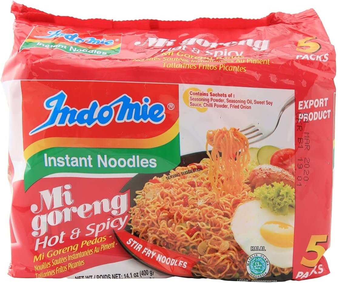 Amazon.co.jp: Indomi Hot & Spicy Instant Noodles 400gm : Food ...