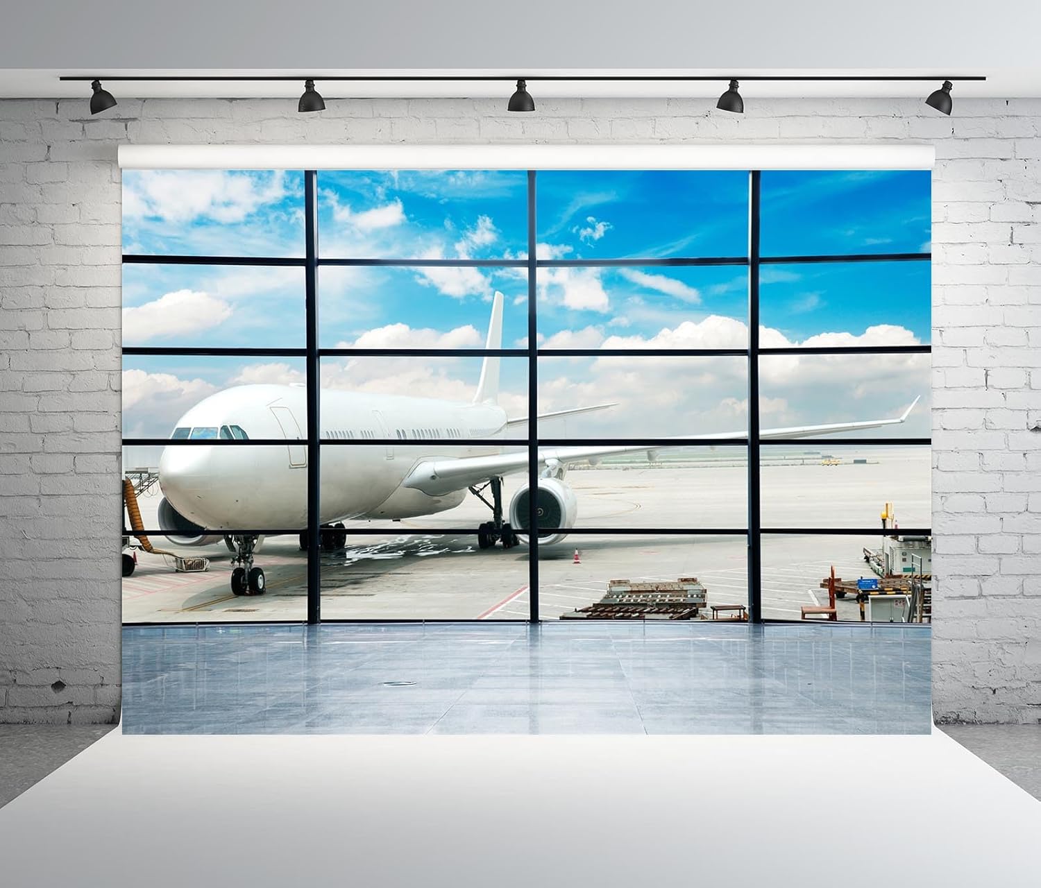 Amazon.com : Loccor 5x3ft Fabric Airport Backdrop Airport Lounge ...