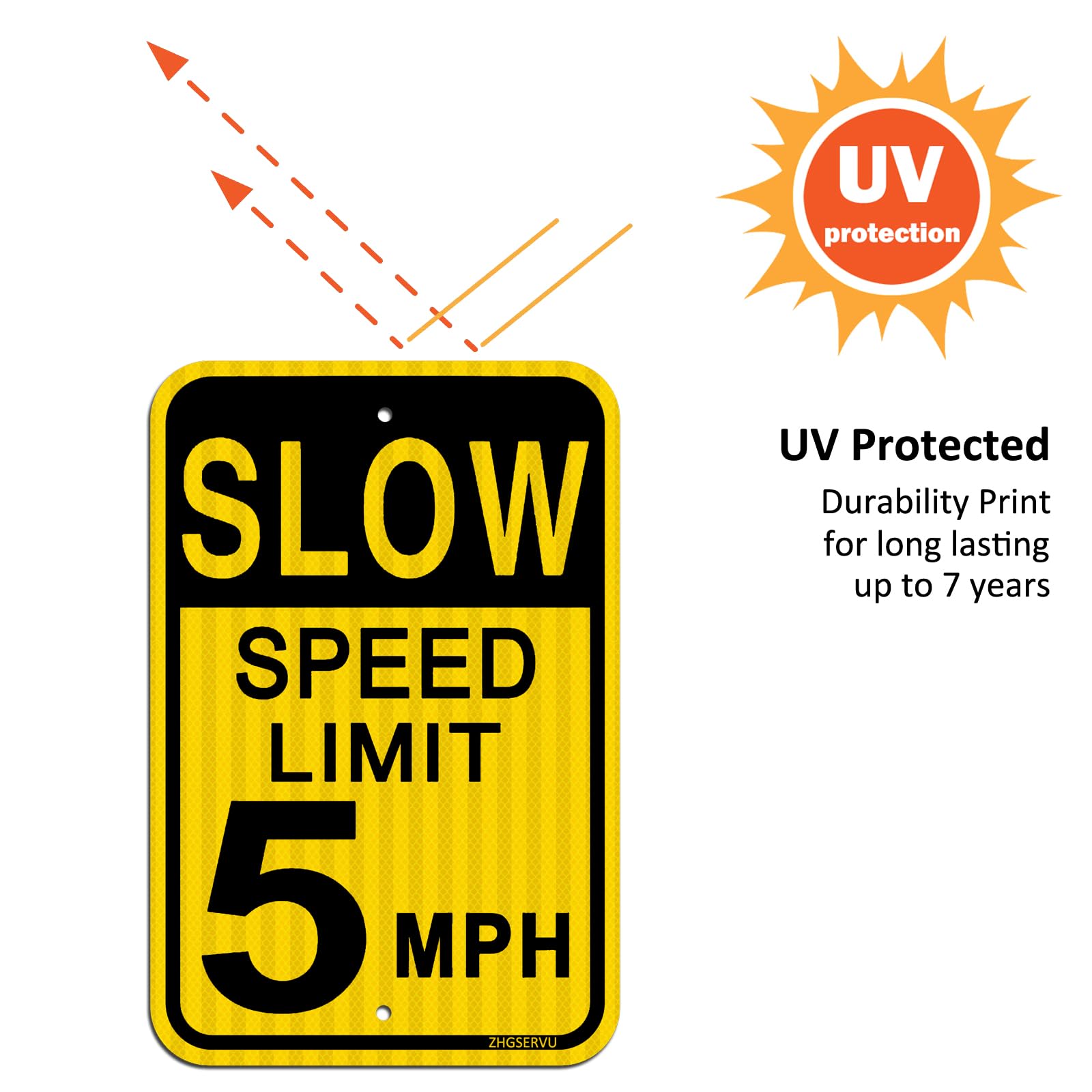 Snapklik.com : ZHGSERVU Slow Down Speed Limit 5MPH Sign 3M High ...