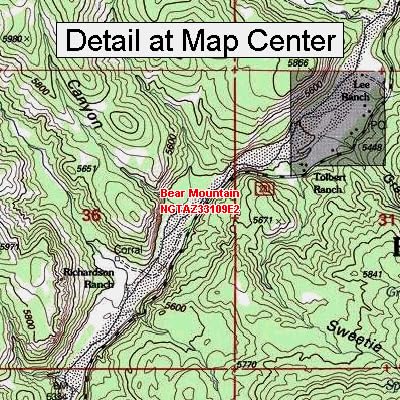 Amazon.com : USGS Topographic Quadrangle Map - Bear Mountain, Arizona ...