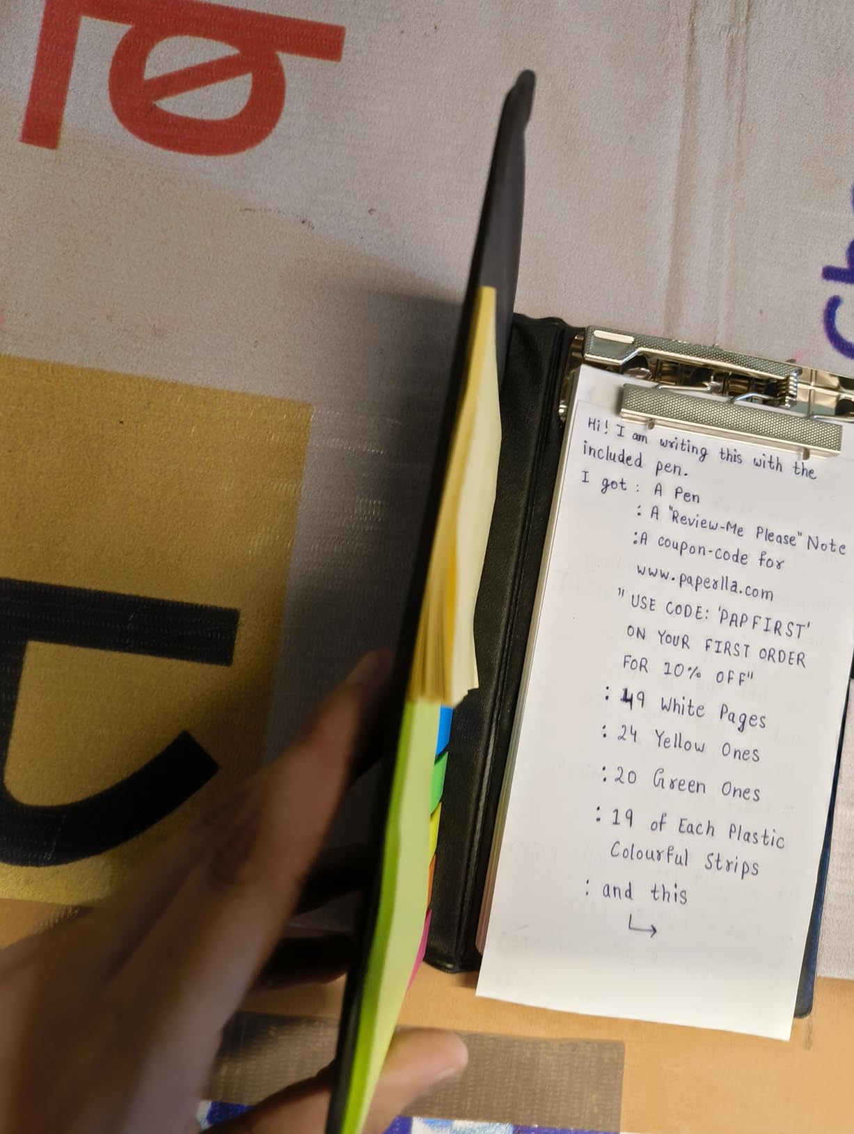 COI Memo Note Pad/Memo Note Book with Sticky Notes & Clip Holder in ...