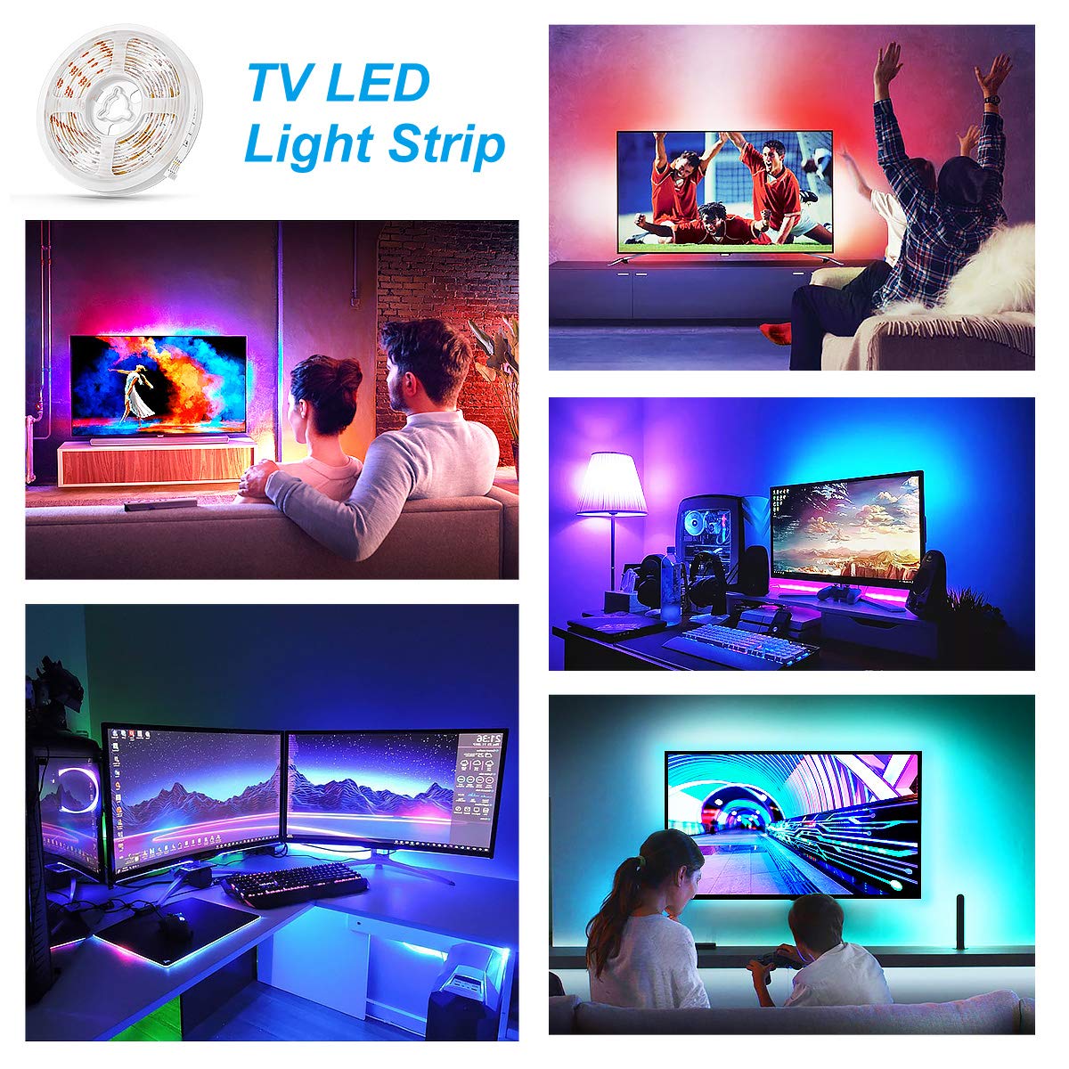 YEEMAYLUX TV LED Backlight, TV Light with 2 Control Methods for 60-70 ...
