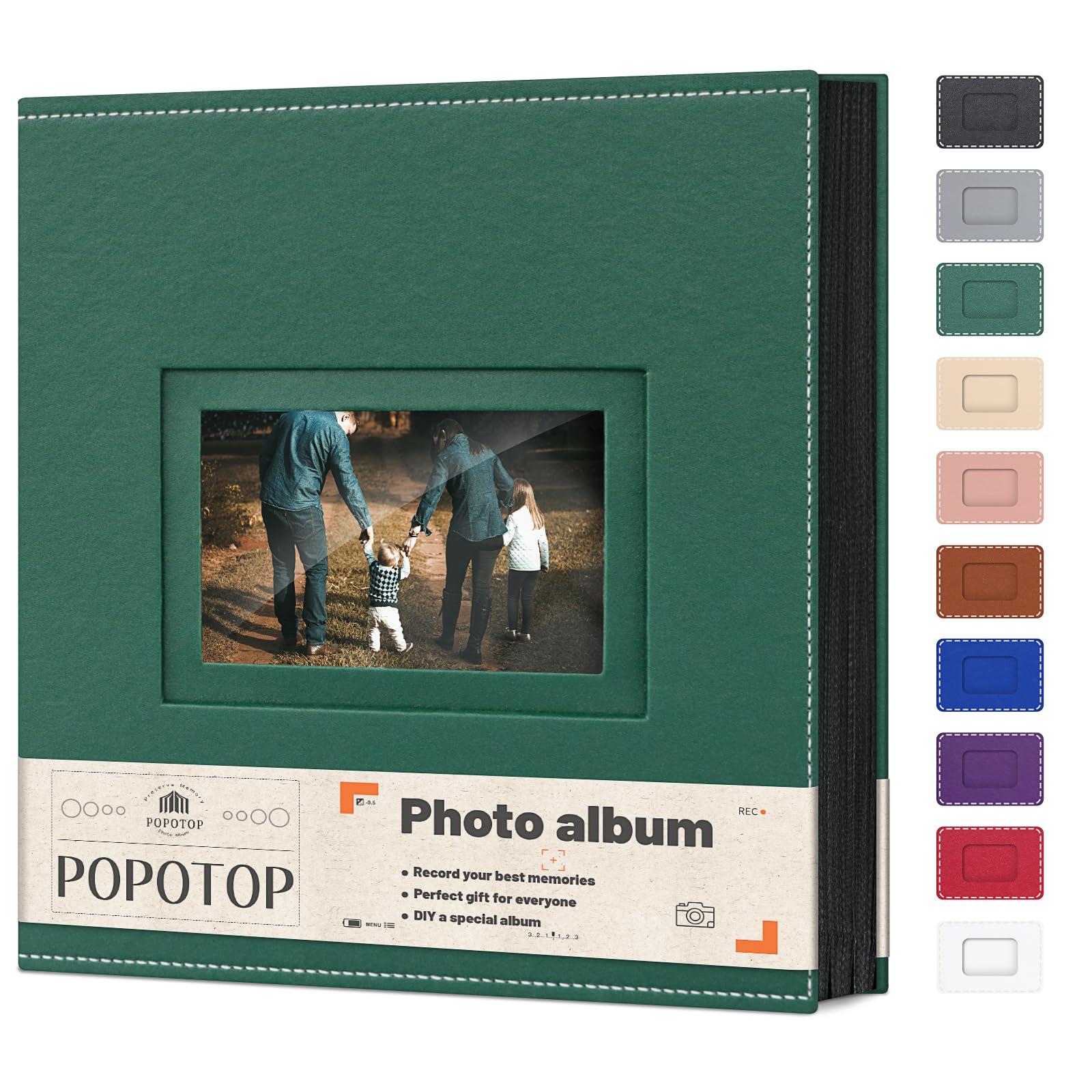 Amazon.com: Popotop Photo Album 4x6 500 Pockets with Leather Hardcover ...