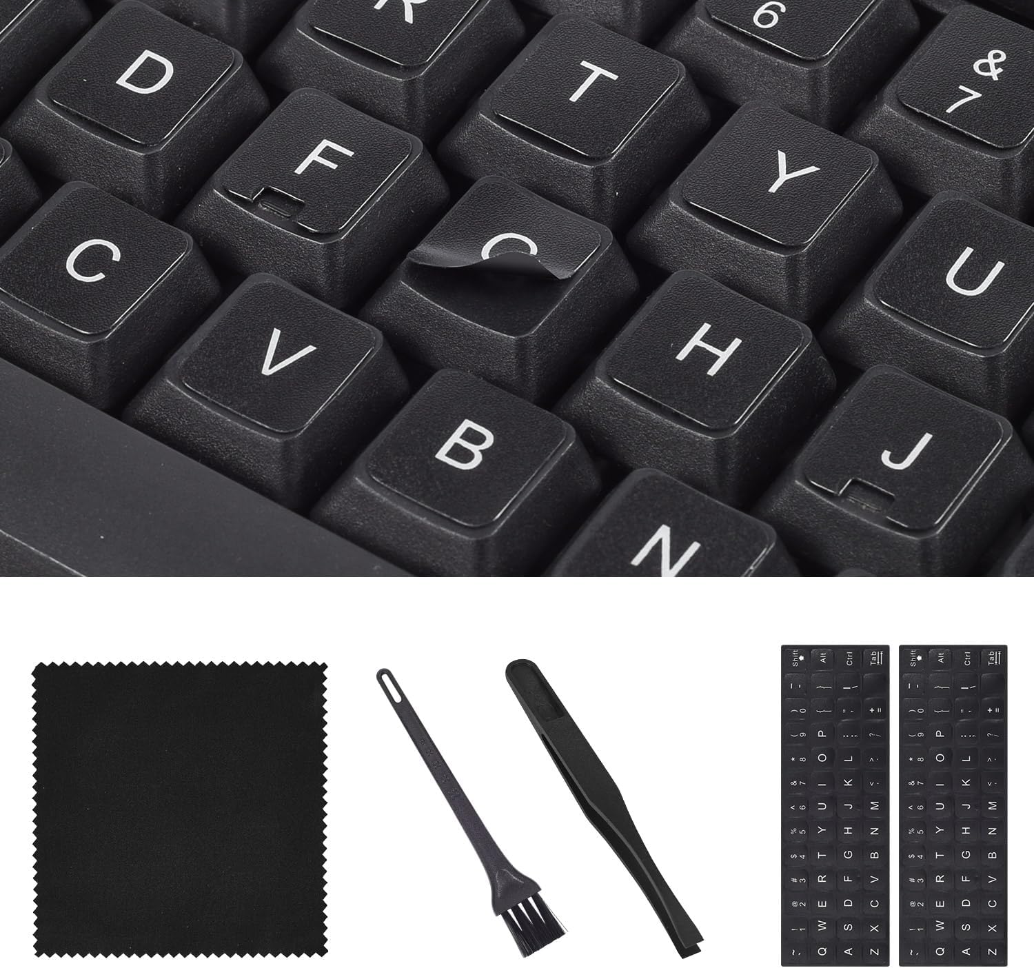 Amazon.com: 2PCS English Keyboard Stickers with Tweezer, Universal ...