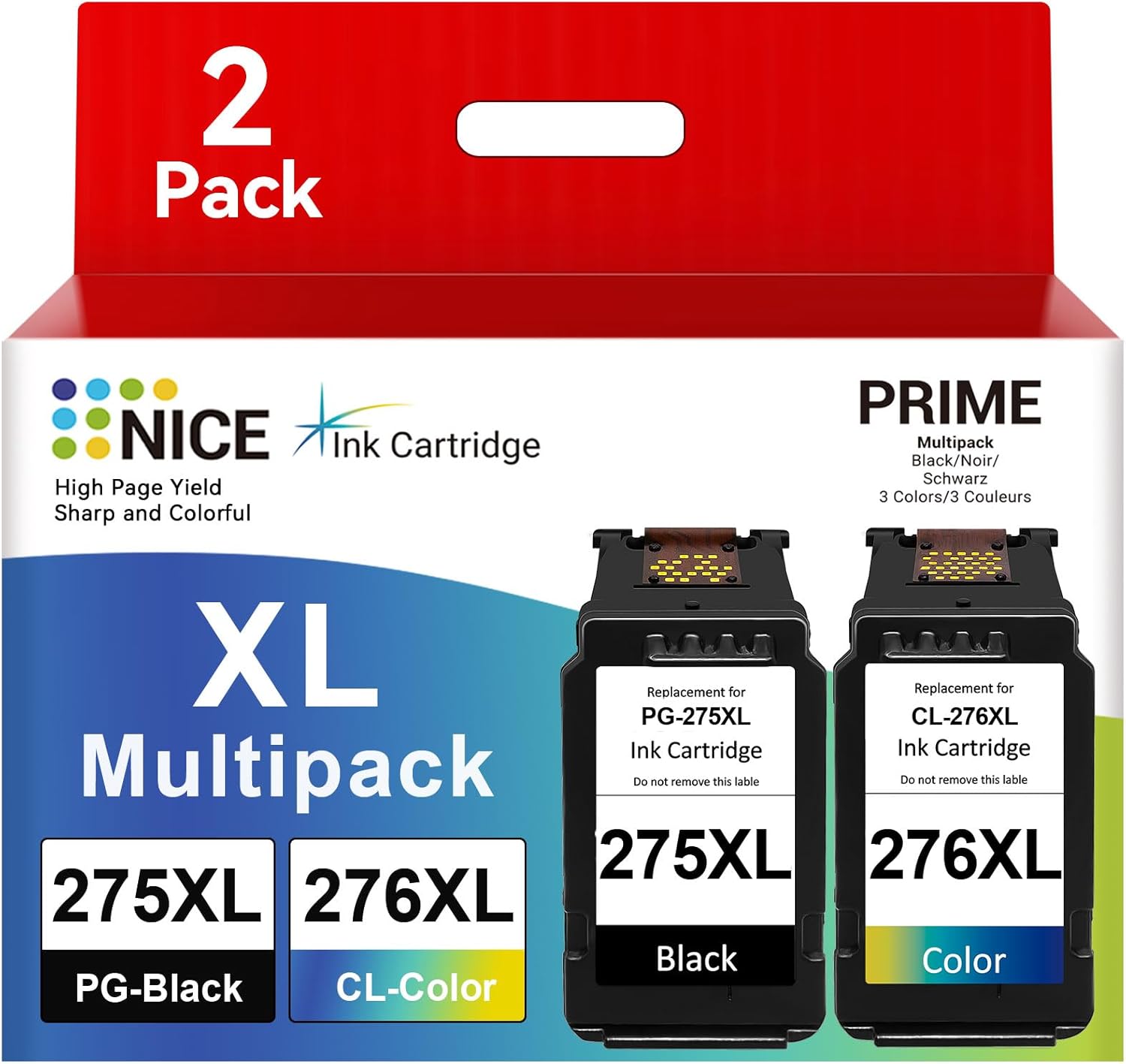 PG-275 XL/CL-276 XL High Yield Compatible for Canon 275XL 276XL Ink Cartridge Compatible for ...