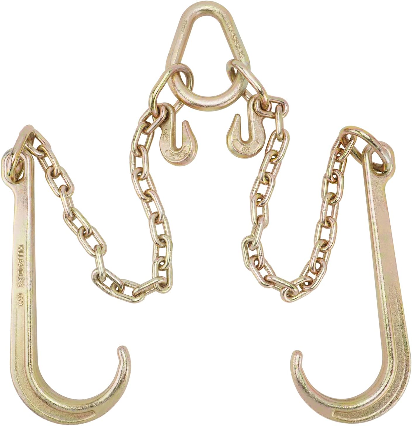 Amazon.com: SPARKWHIZ G70 J Hook Tow Chain V Bridle with 15" J Hooks, 5 ...