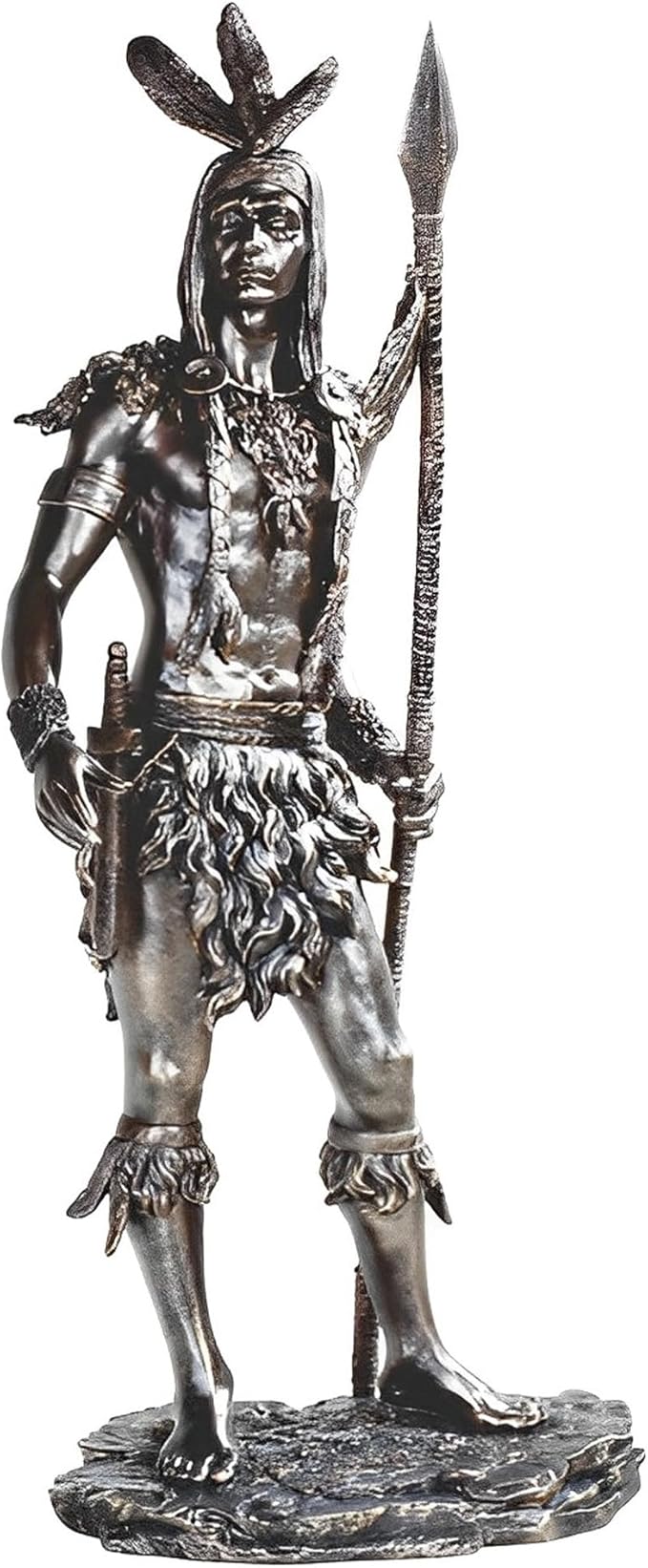 Amazon.com: ICE ARMOR 19.25" H Indian Warrior with Spear Statue Native ...