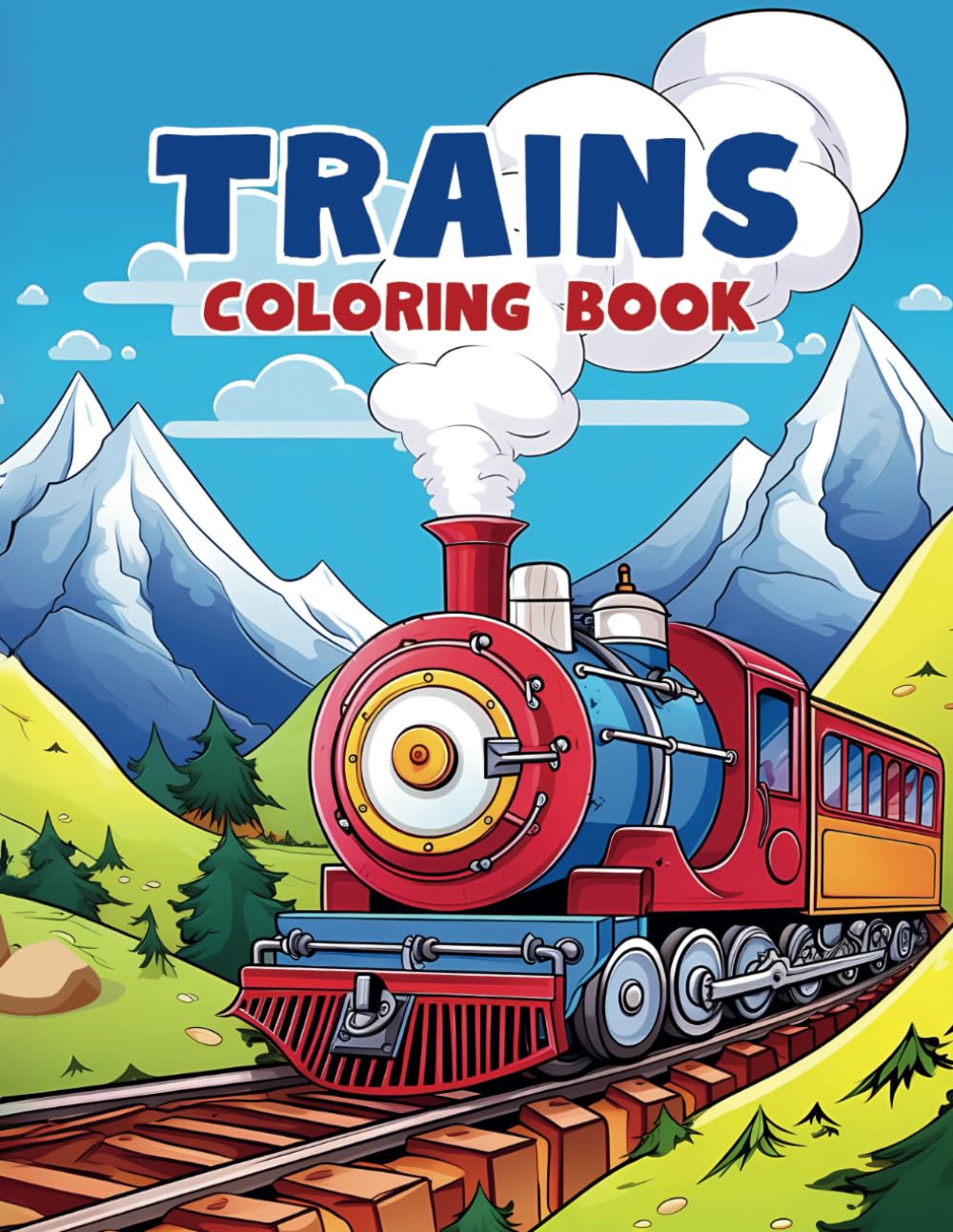 Trains Coloring Book: 30 Captivating Illustrations of Steam and Modern ...