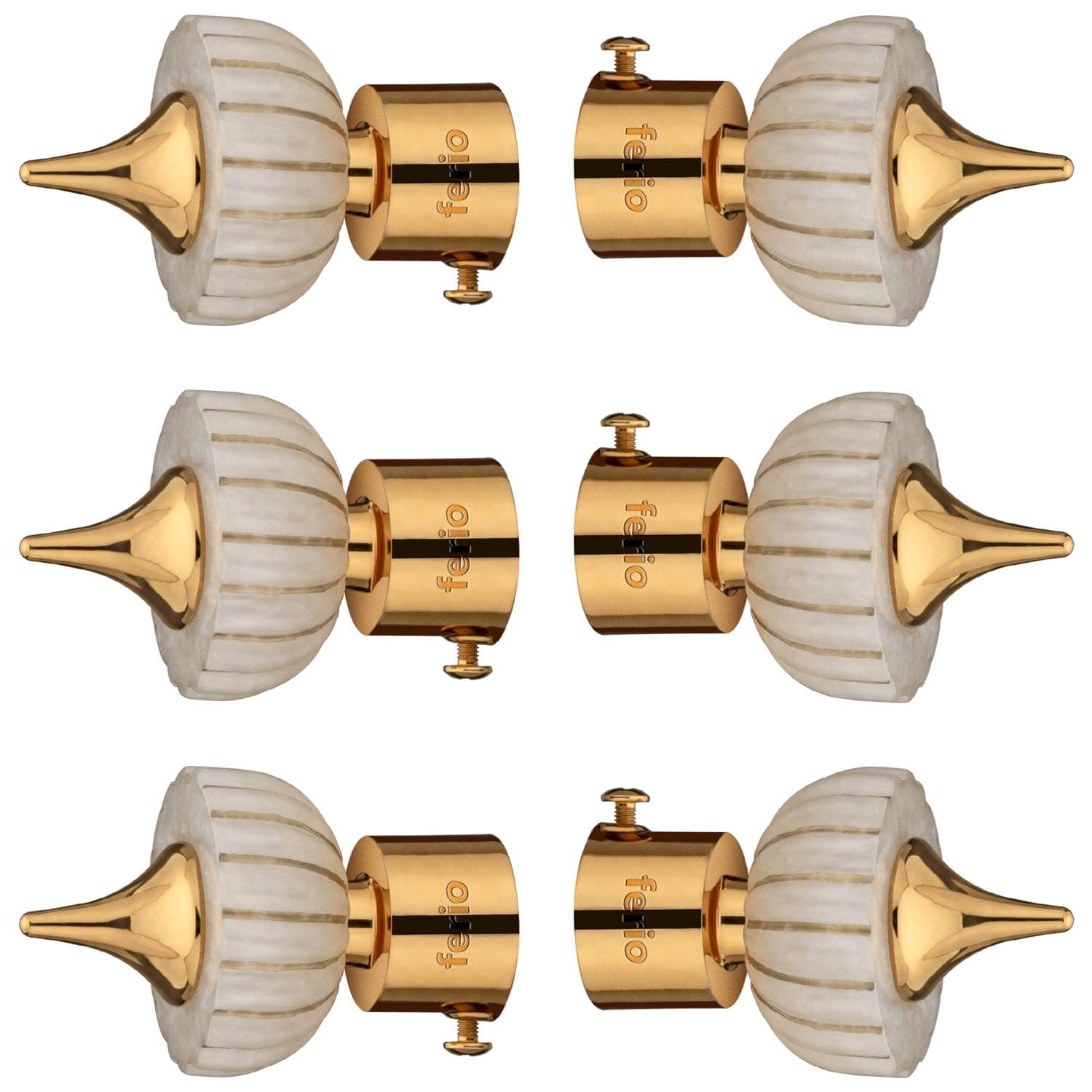 Buy FERIO Curtain Finials Curtain Rod End Caps for Window Curtain and ...