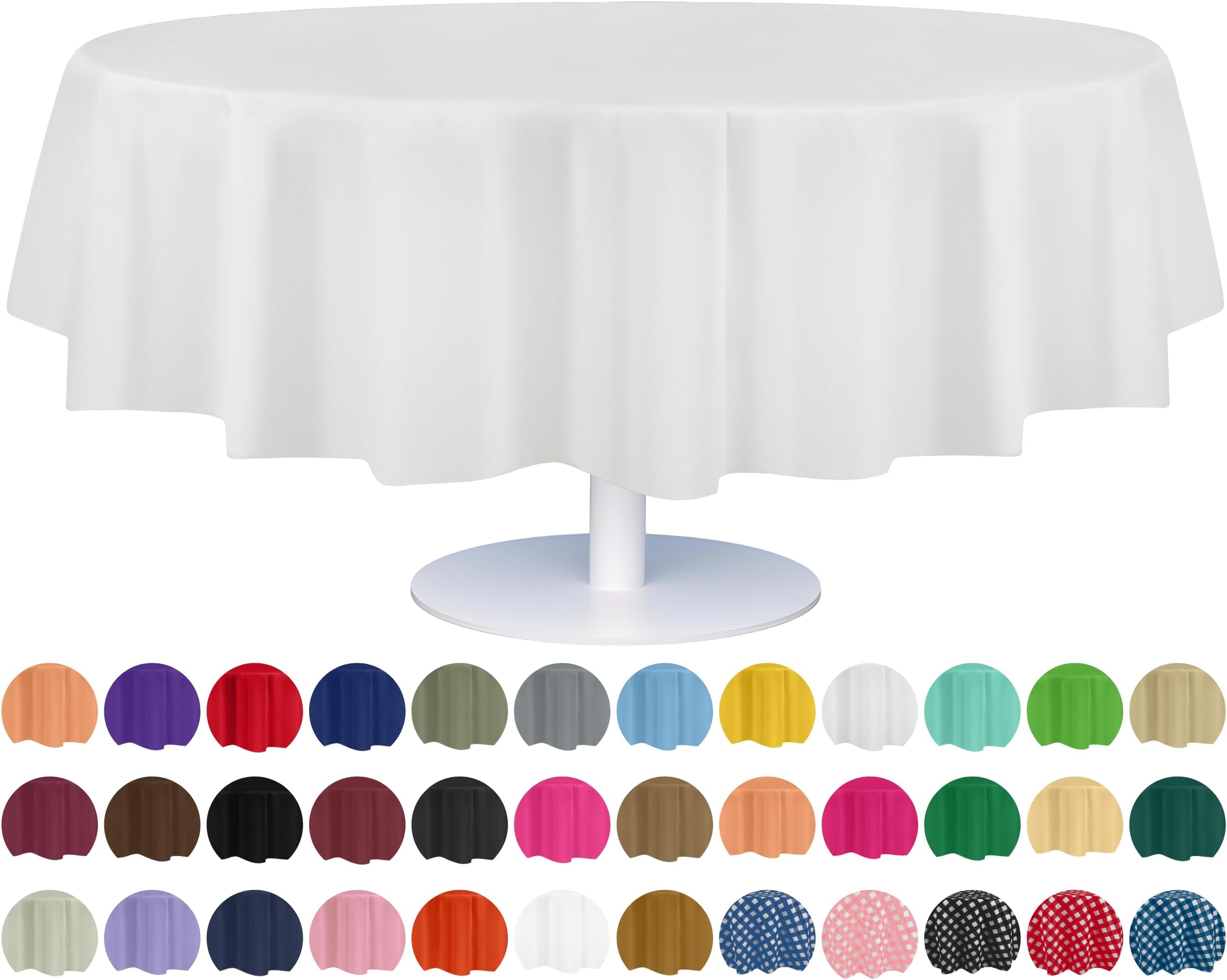 Amazon.com: Panelee 6 Pcs 84 Inch Round Plastic Tablecloths and 6 Pcs ...