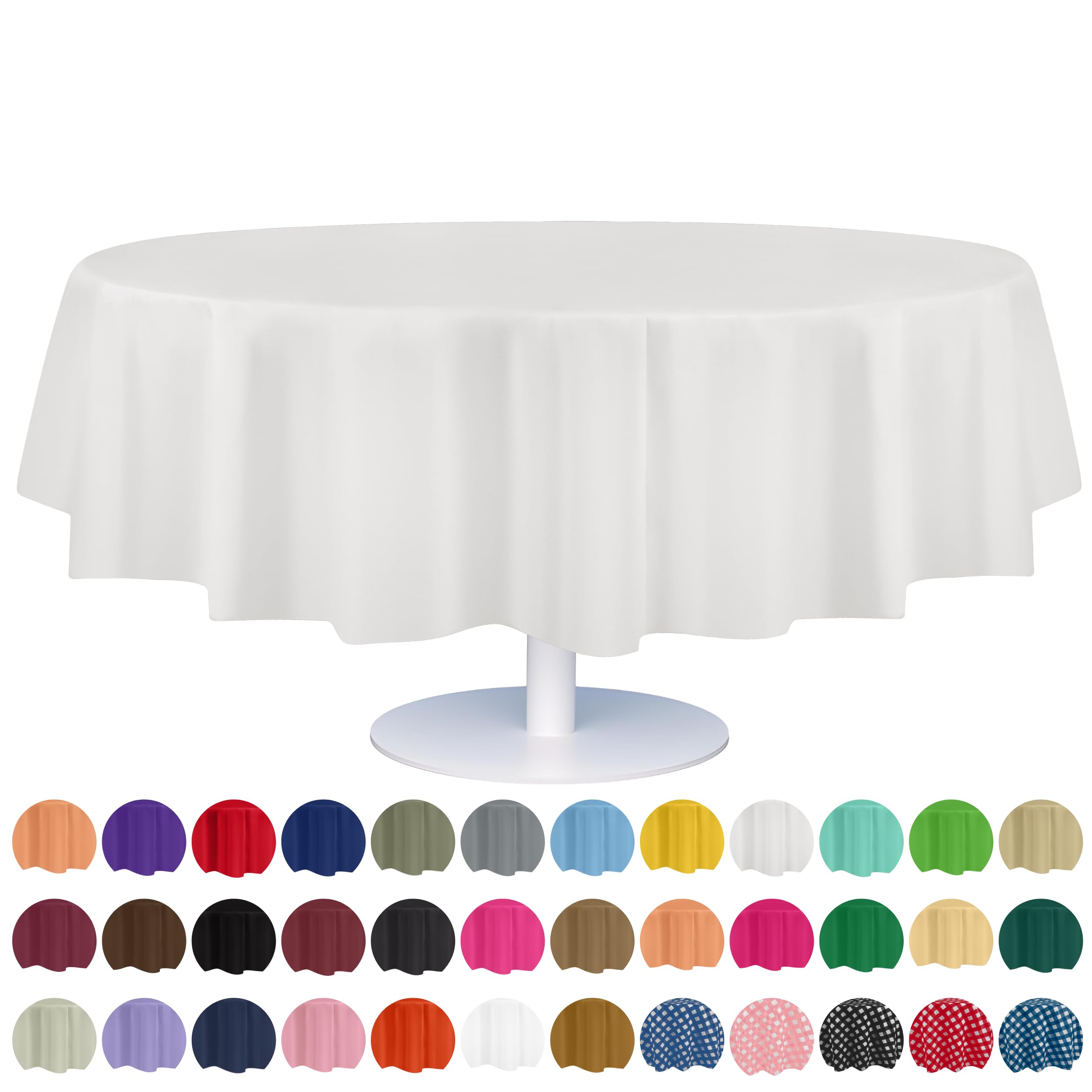 Amazon.com: Grandipity White Plastic Table Cloth Disposable (6 Pk) 84in ...