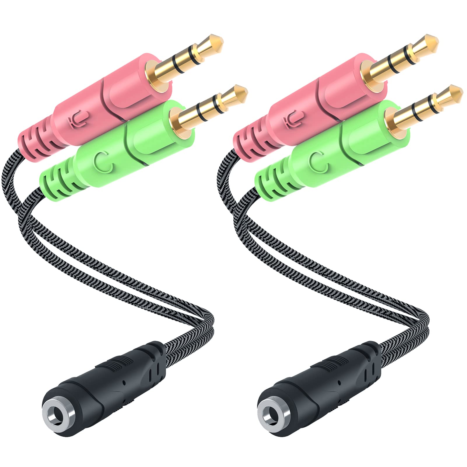 Snapklik.com : MillSO Headphone Splitter For Computer 2 Pack CTIA 3.5mm ...
