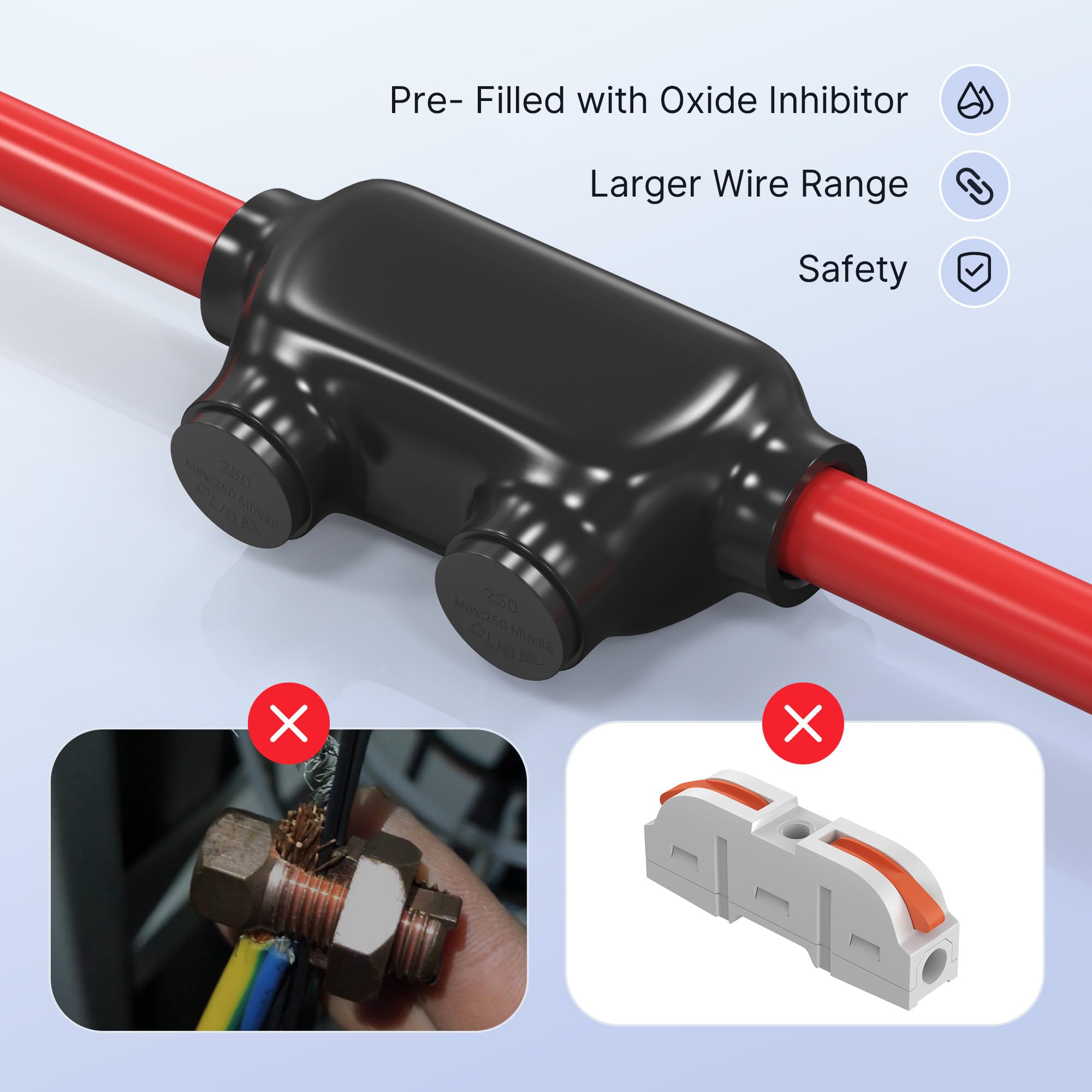 Snapklik.com : RVBOATPAT Aluminum Wire Connectors 250-6AWG Splice ...