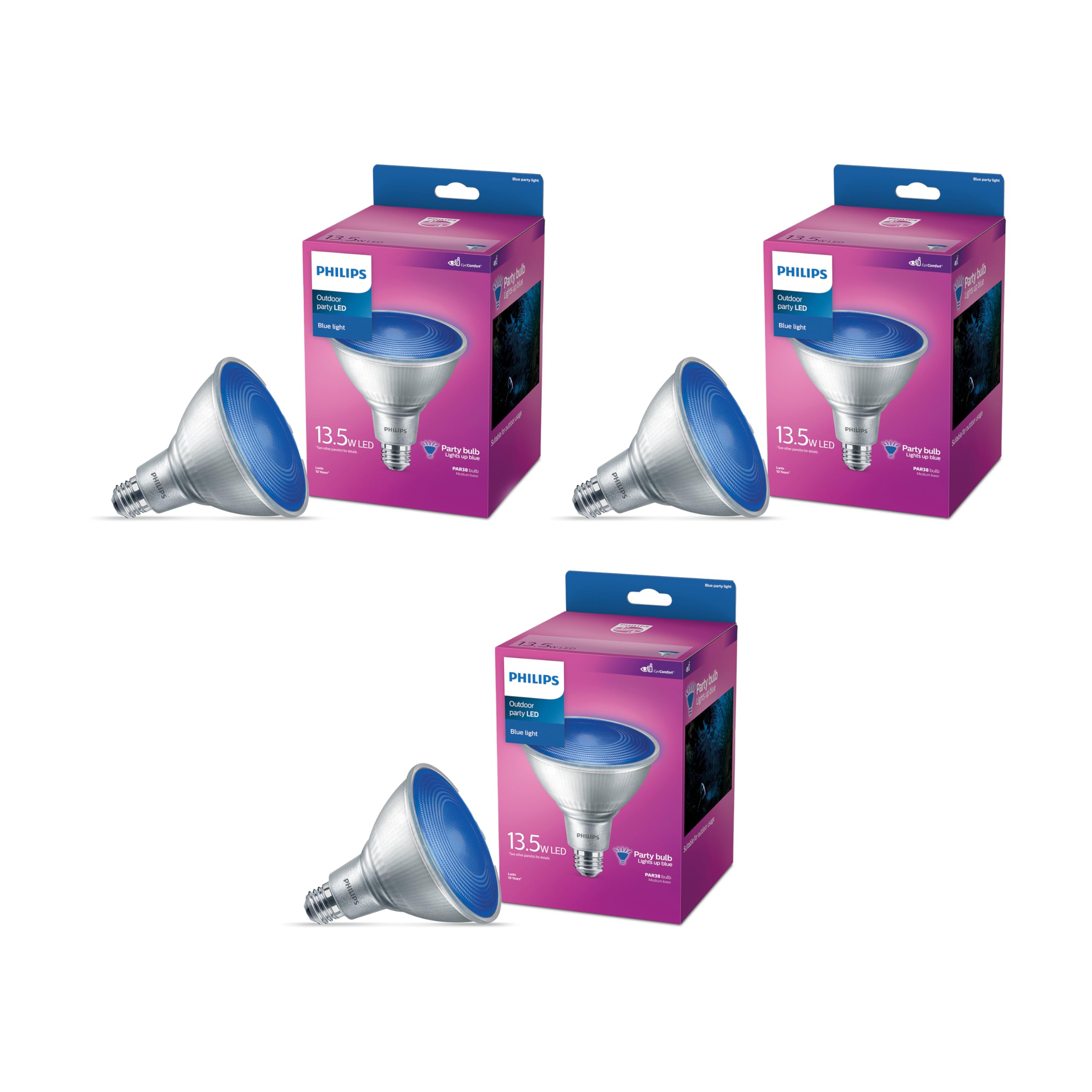 Amazon.com: PHILIPS PAR38 LED Flood Blue 3-Pack : Everything Else