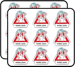 Amazon.com: Work Safe Warning Sign Funny Cartoon 2" 18 Pack Planner ...