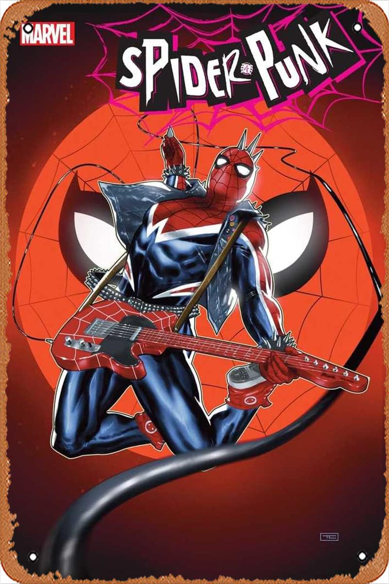 Amazon.com: Muecddoa Retro Cartoon Metal Tin - Spider-Punk #4 (Of 5 ...
