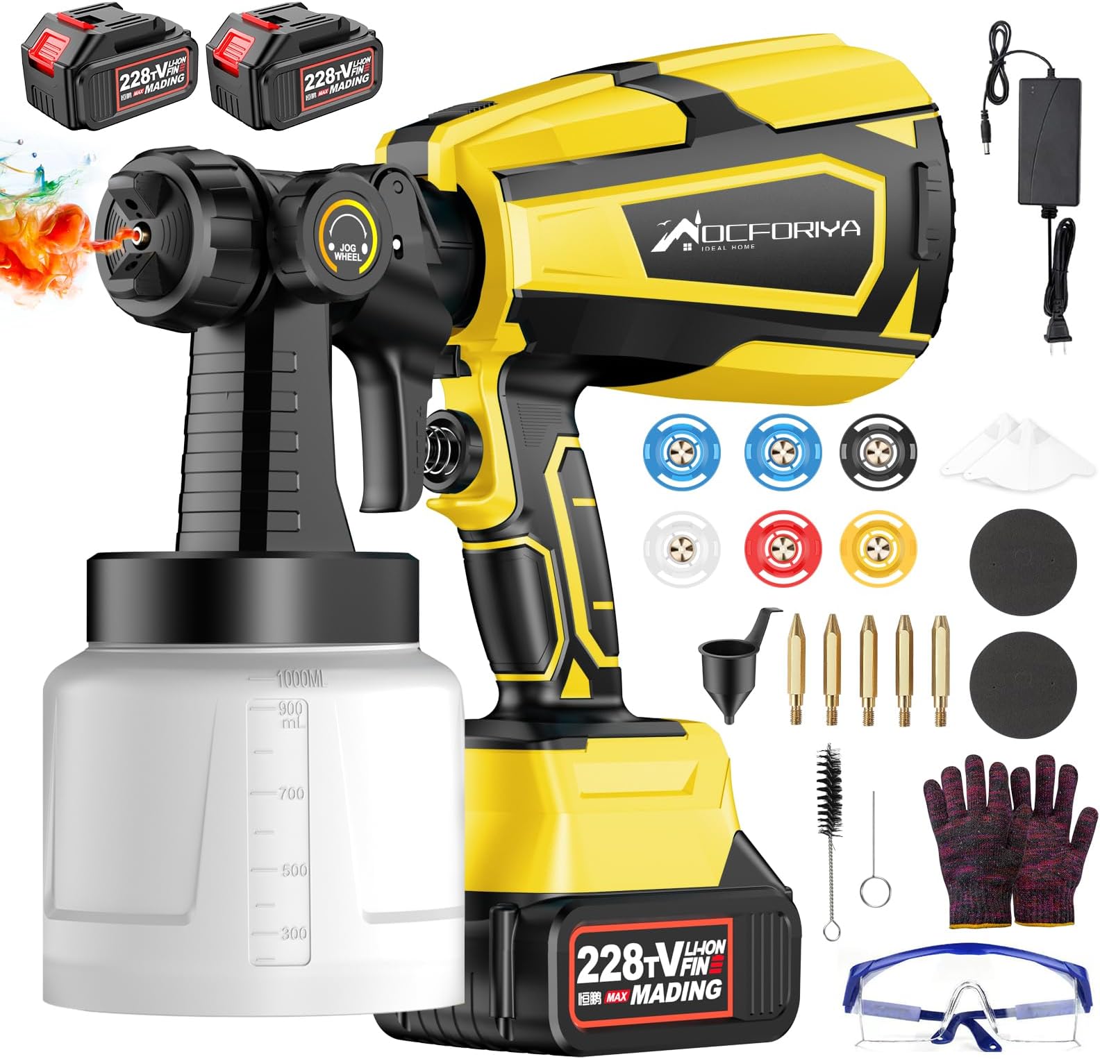 Amazon.com: Windpost Cordless Paint Sprayer for 18V Max Battery, HVLP ...