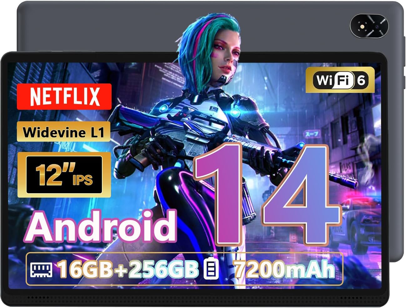 Amazon.com : Tablet 12" Big Screen Android 14, Octa core, 16GB RAM ...