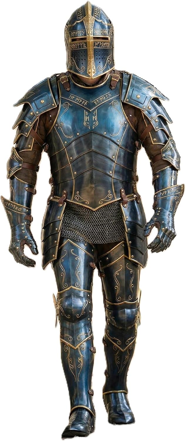 Amazon.com: NauticalMart Medieval Knight Royal Blue Barbuta Full Body ...